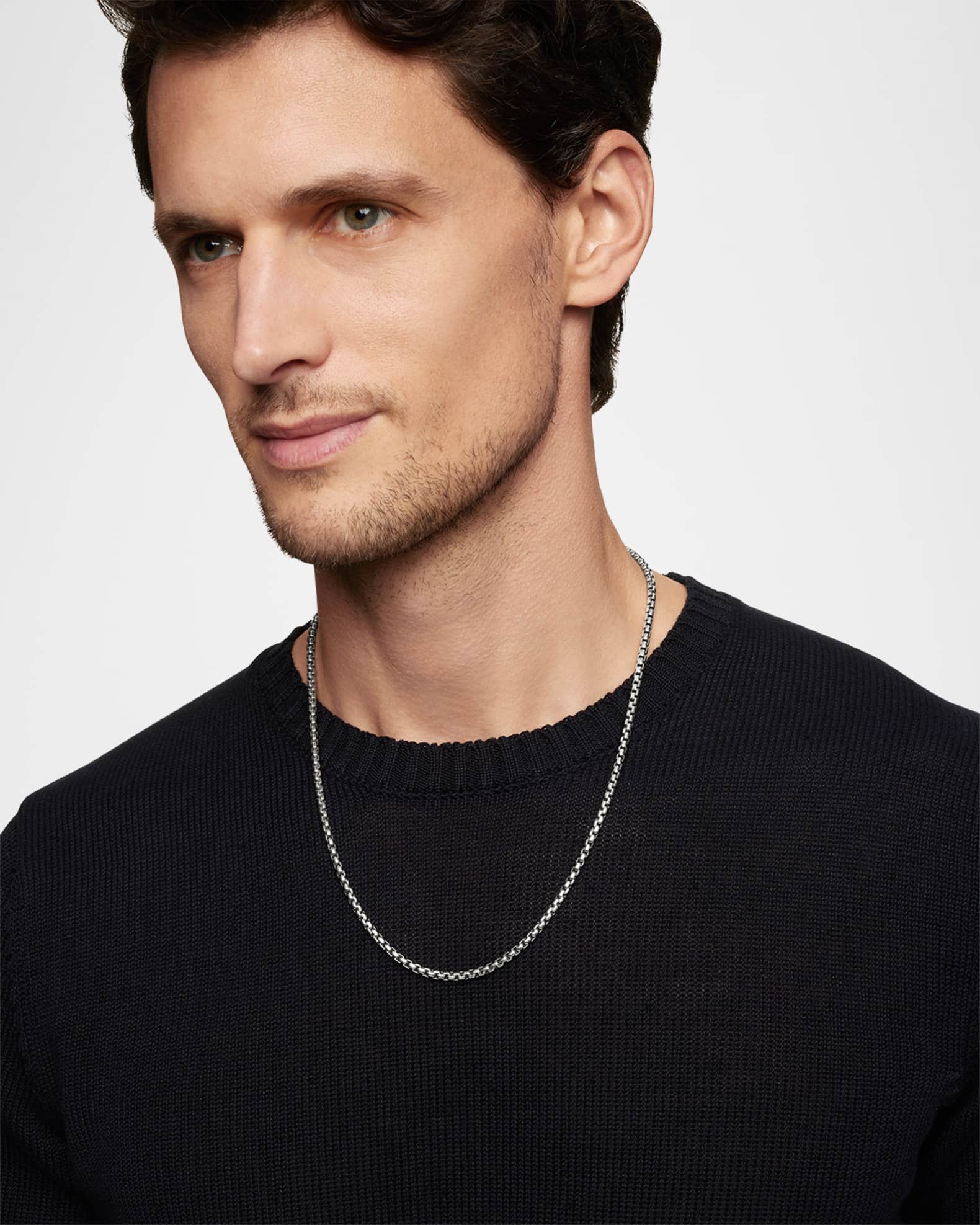 David Yurman Men's Box Chain Necklace in Silver, 3.6mm, 18"L | Neiman ...
