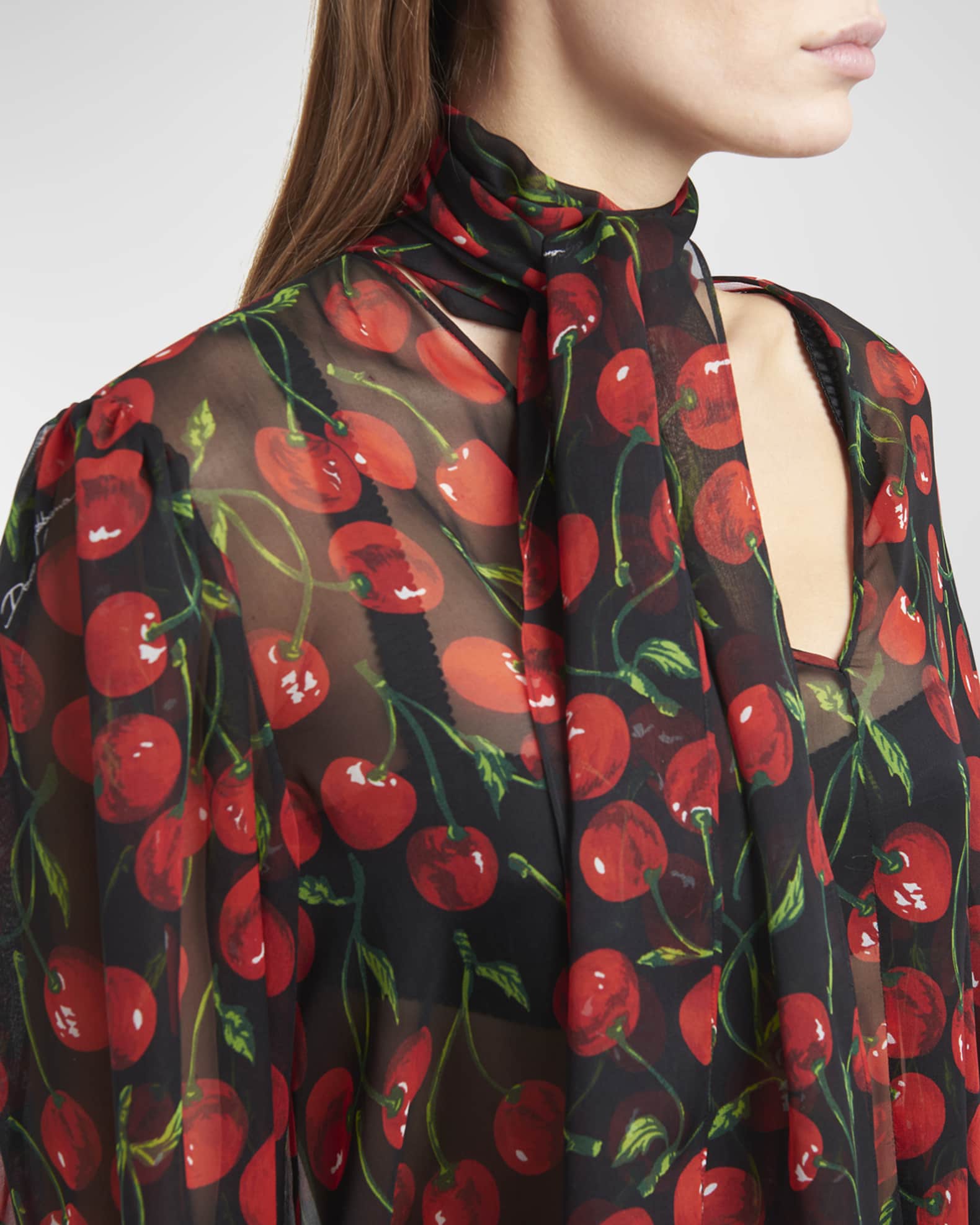 Cherry-Print Chiffon Collection | Neiman Marcus