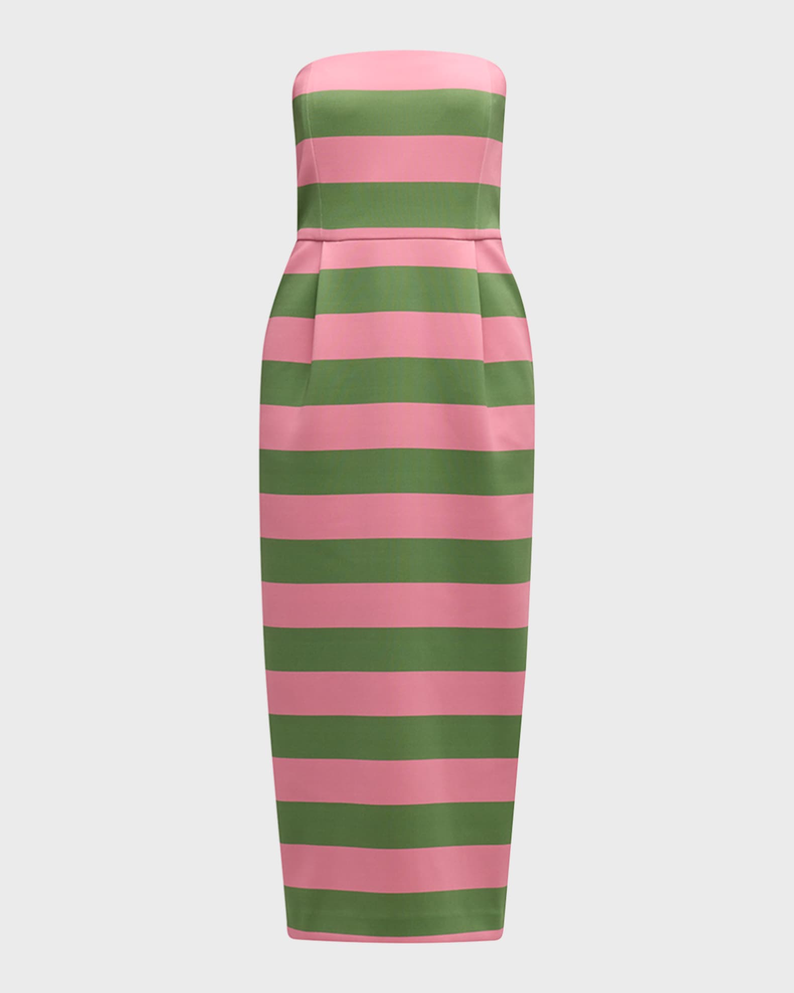 BERNADETTE Elena Strapless Striped Midi Column Dress | Neiman Marcus