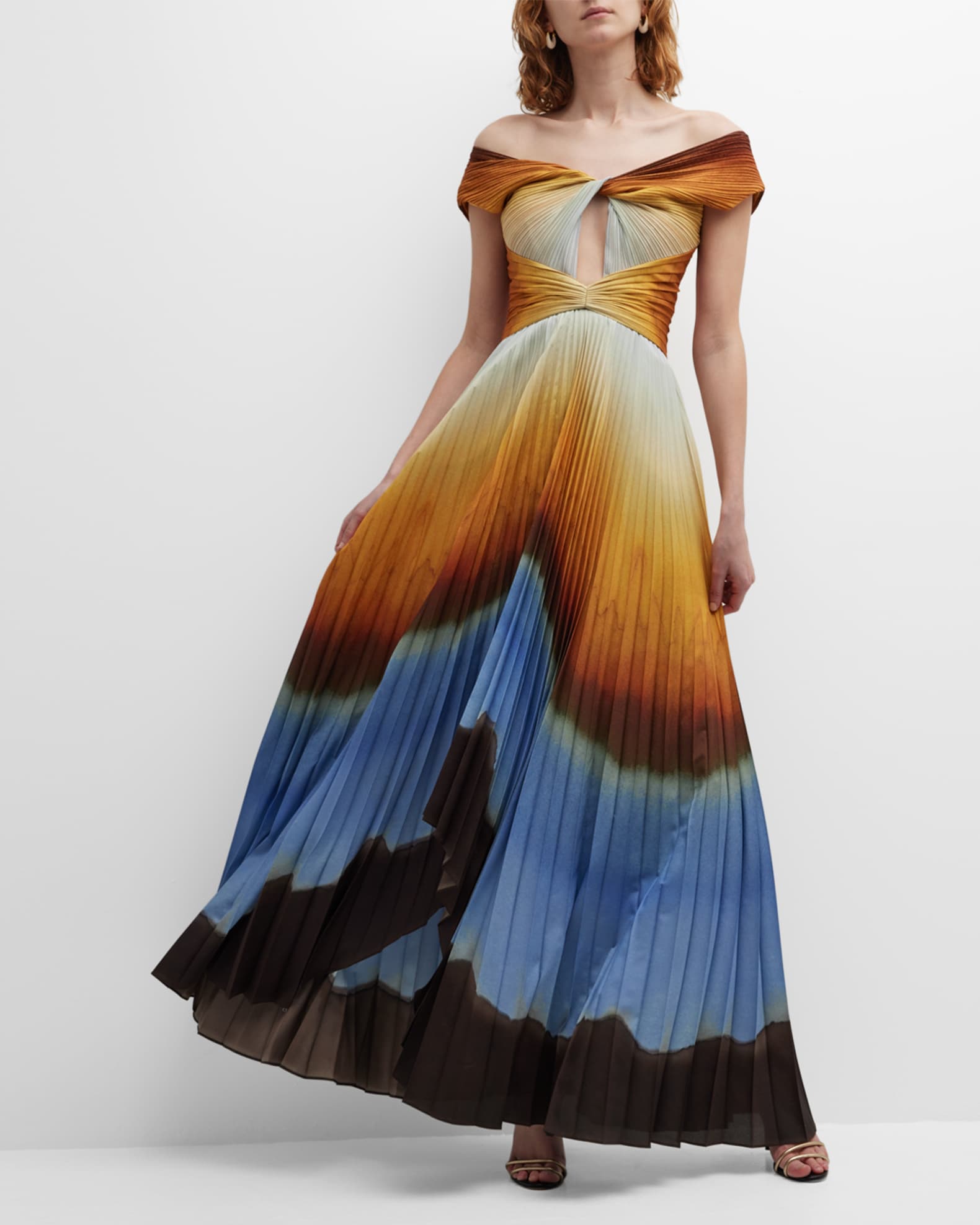 Altuzarra Kalymnos Off-Shoulder Pleated Gown | Neiman Marcus