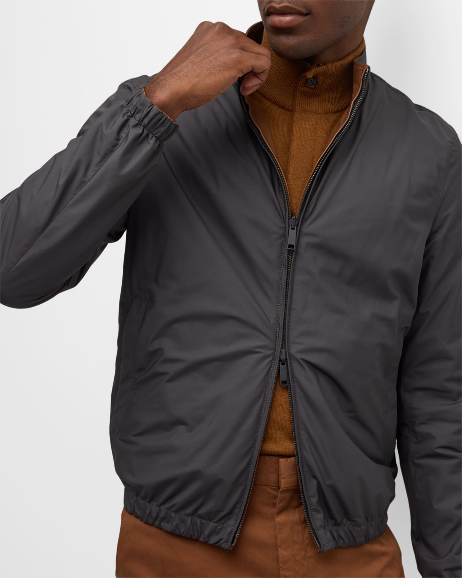 ZEGNA Men's Reversible Leather Jacket | Neiman Marcus