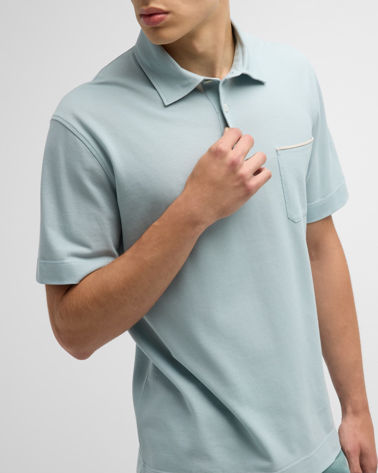 ZEGNA Men's Pocket Polo Shirt | Neiman Marcus