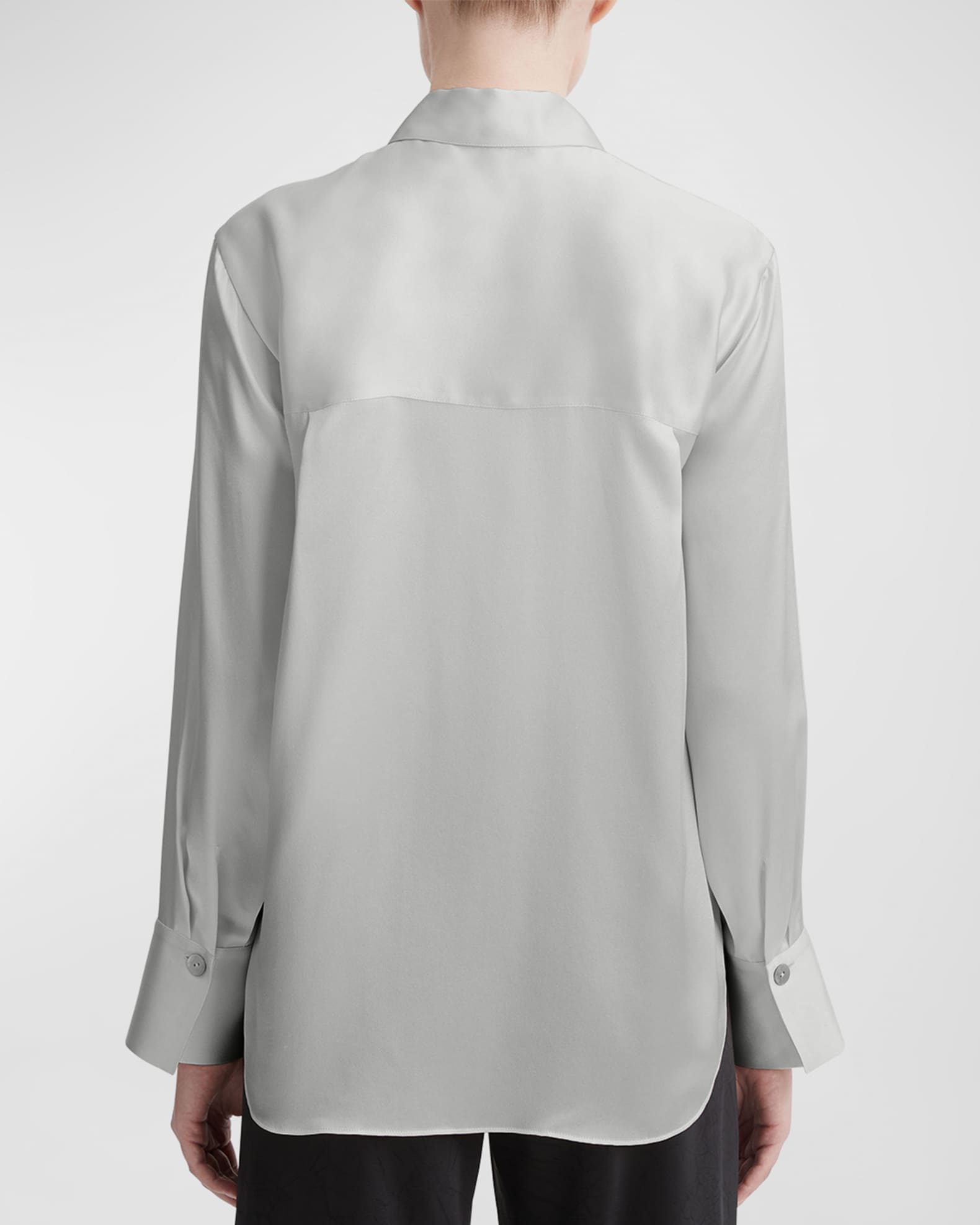 Vince Long-Sleeve Silk Chest Pocket Blouse | Neiman Marcus