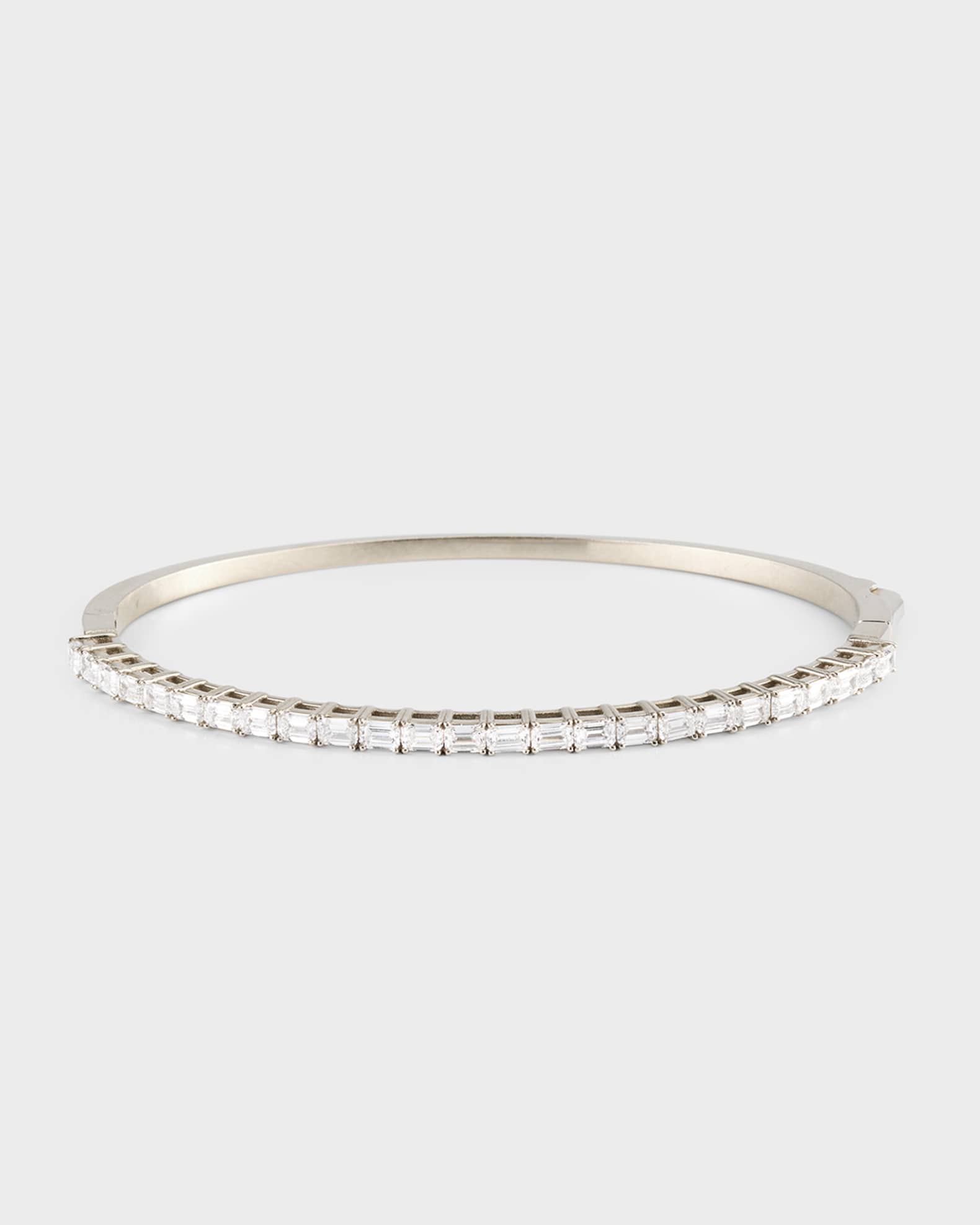 STONE AND STRAND Lab Grown Emerald-Cut Diamond Bangle Bracelet | Neiman Marcus