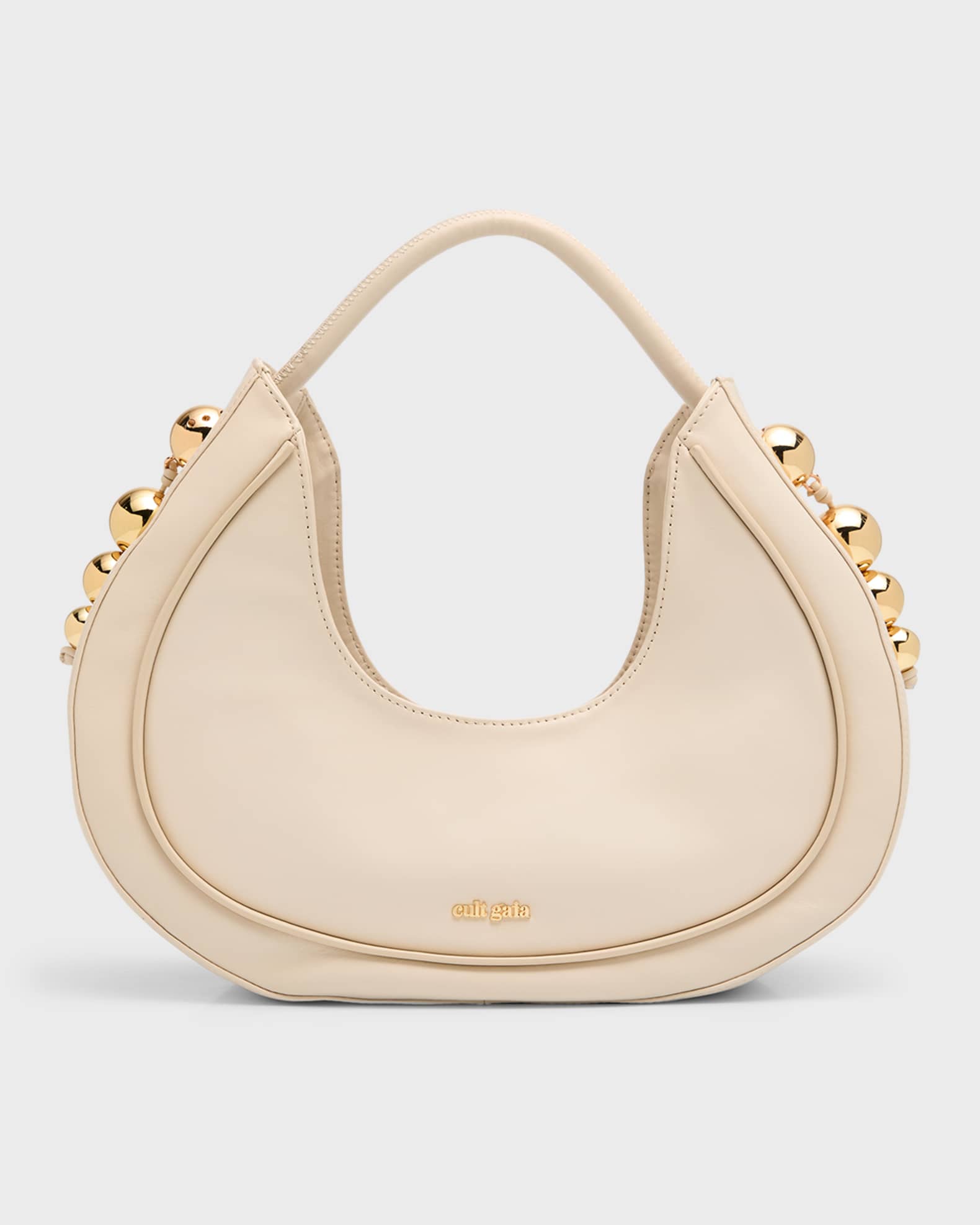 Cult Gaia Zabelle Beaded Leather Shoulder Bag | Neiman Marcus