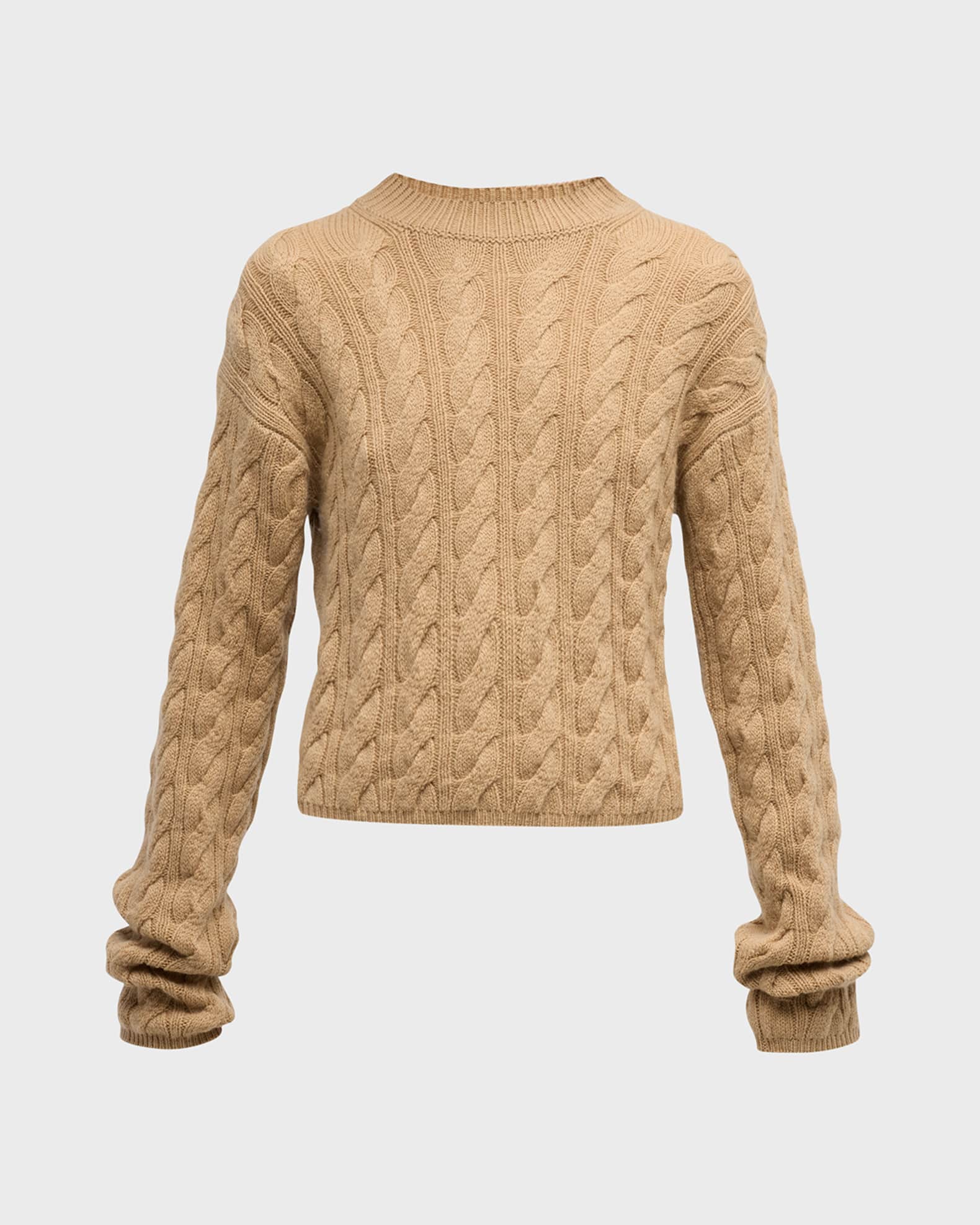 Vince Wool-Cashmere Twisted Cable-Knit Sweater | Neiman Marcus