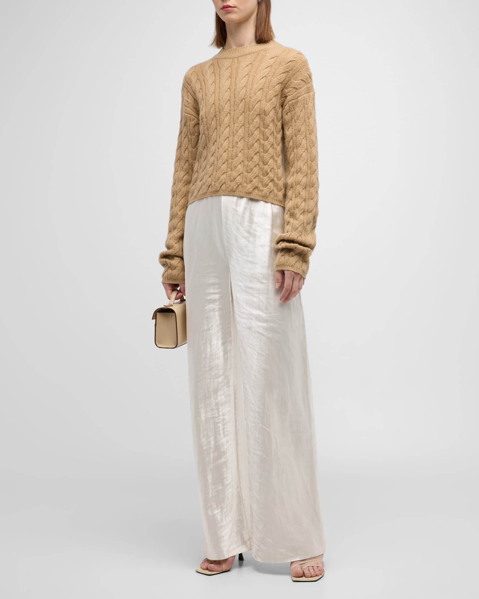 Vince Wool-Cashmere Twisted Cable-Knit Sweater | Neiman Marcus