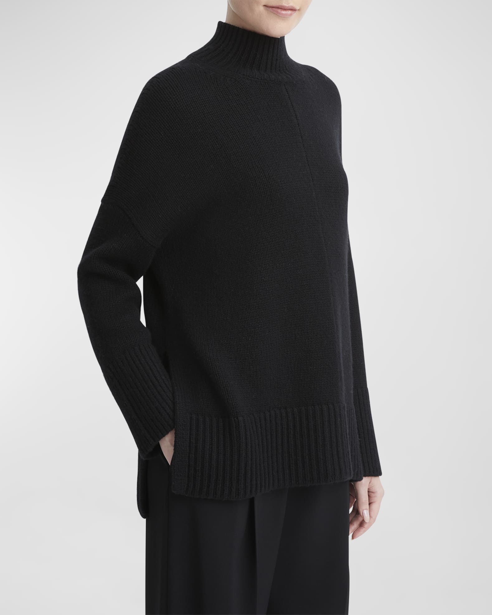 Vince Wool-Cashmere Trapeze Turtleneck Sweater | Neiman Marcus