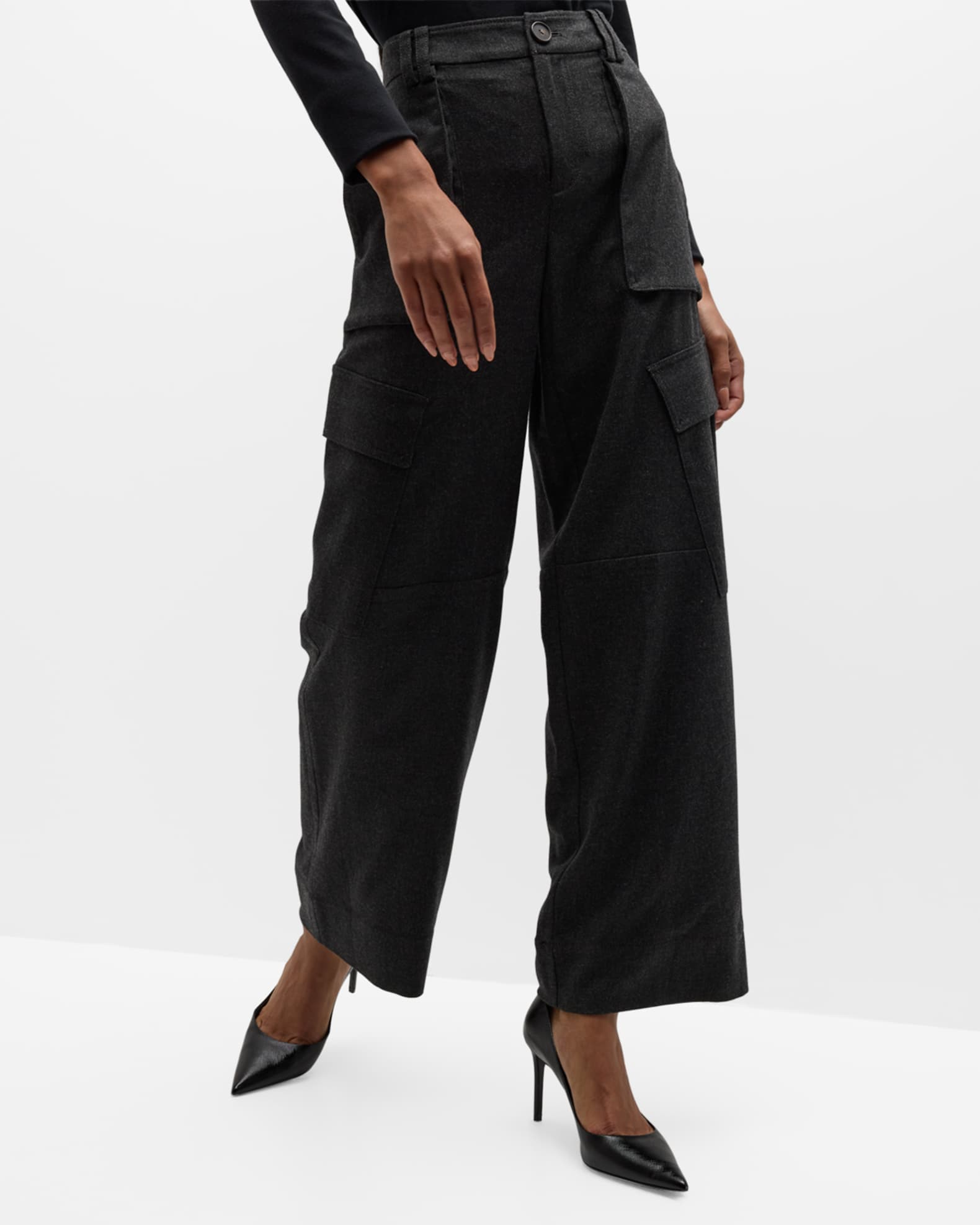 Vince Flannel Wide-Leg Ravers Pant | Neiman Marcus