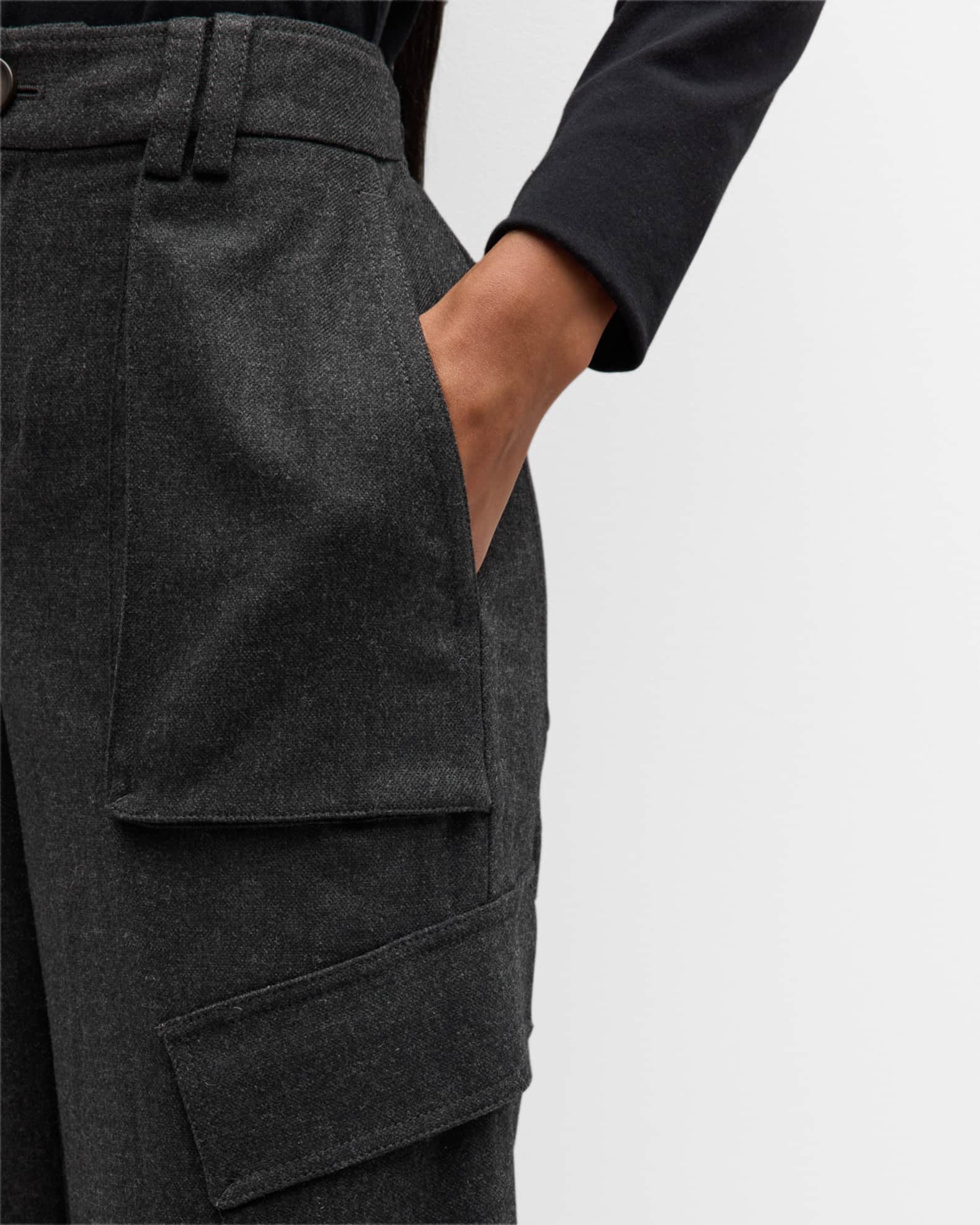 Vince Flannel Wide-Leg Ravers Pant | Neiman Marcus