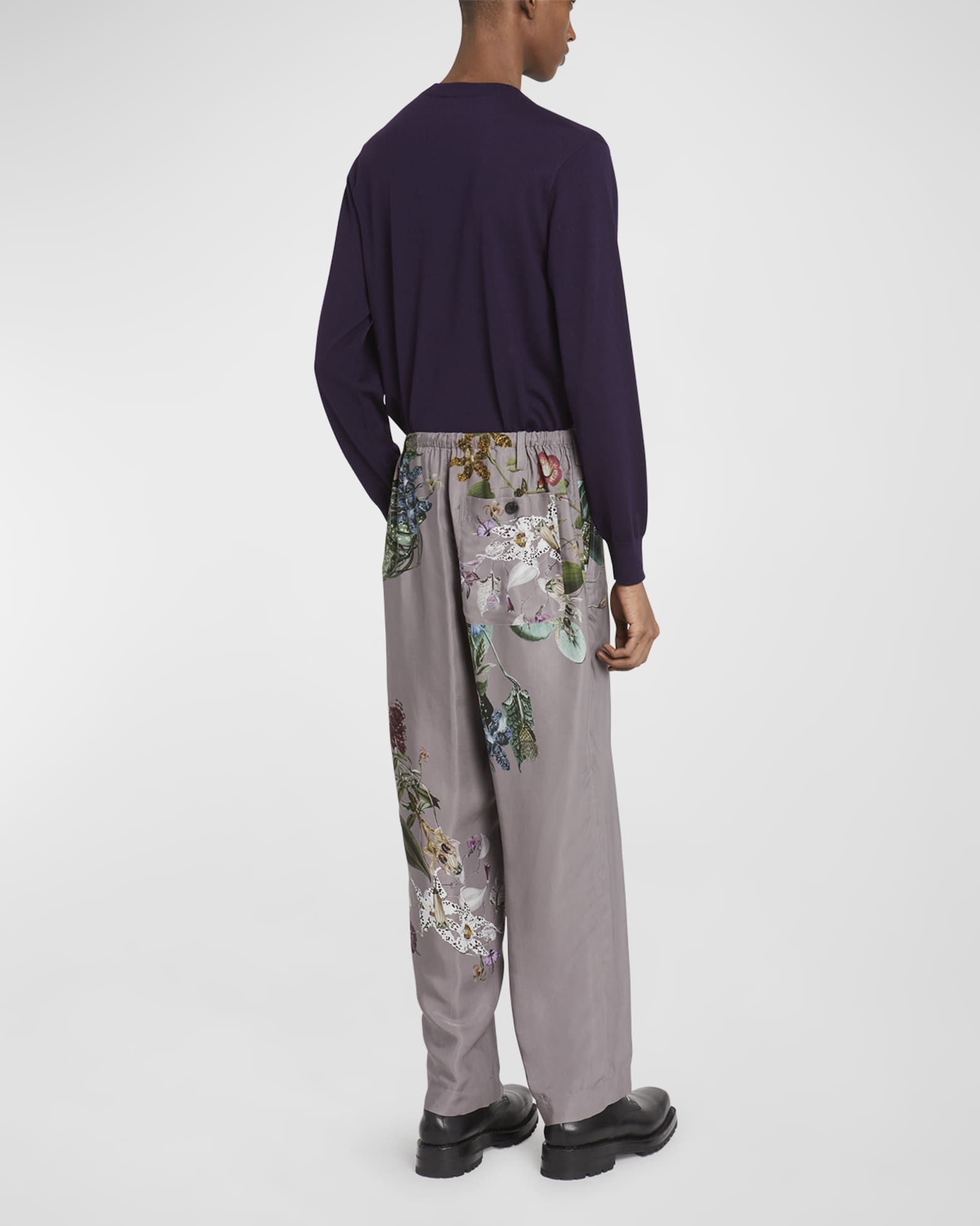 Dries Van Noten Men's Penny Botanical-Print Pants | Neiman Marcus