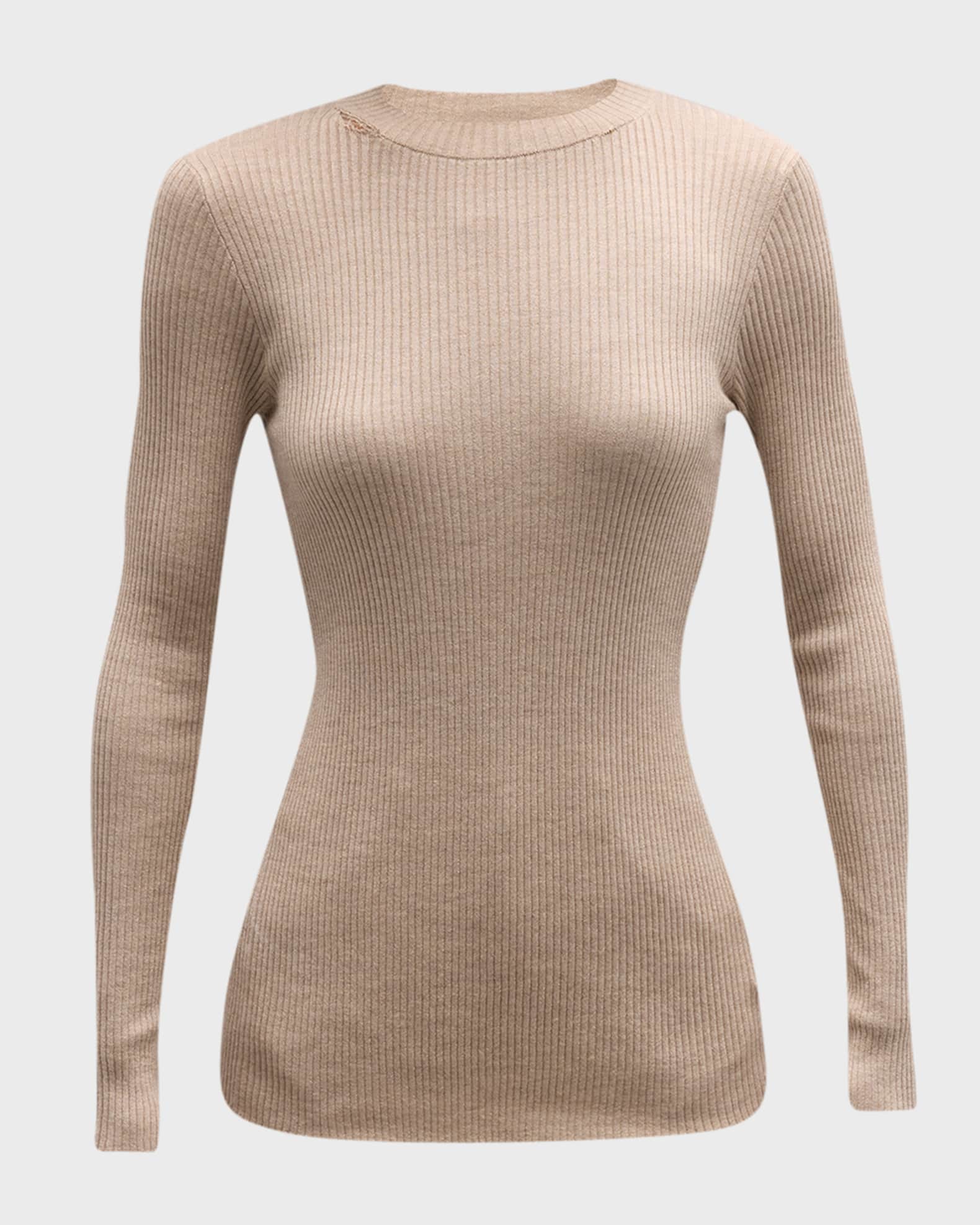 Brunello Cucinelli Ribbed Cashmere Top | Neiman Marcus