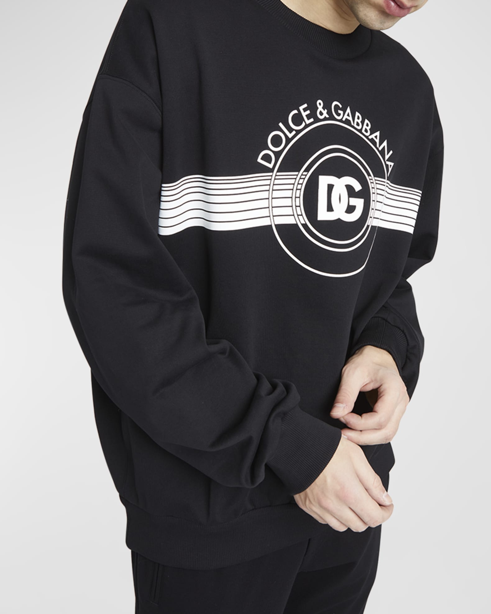 Dolce&Gabbana Men's DG Circle Logo Sweatshirt | Neiman Marcus