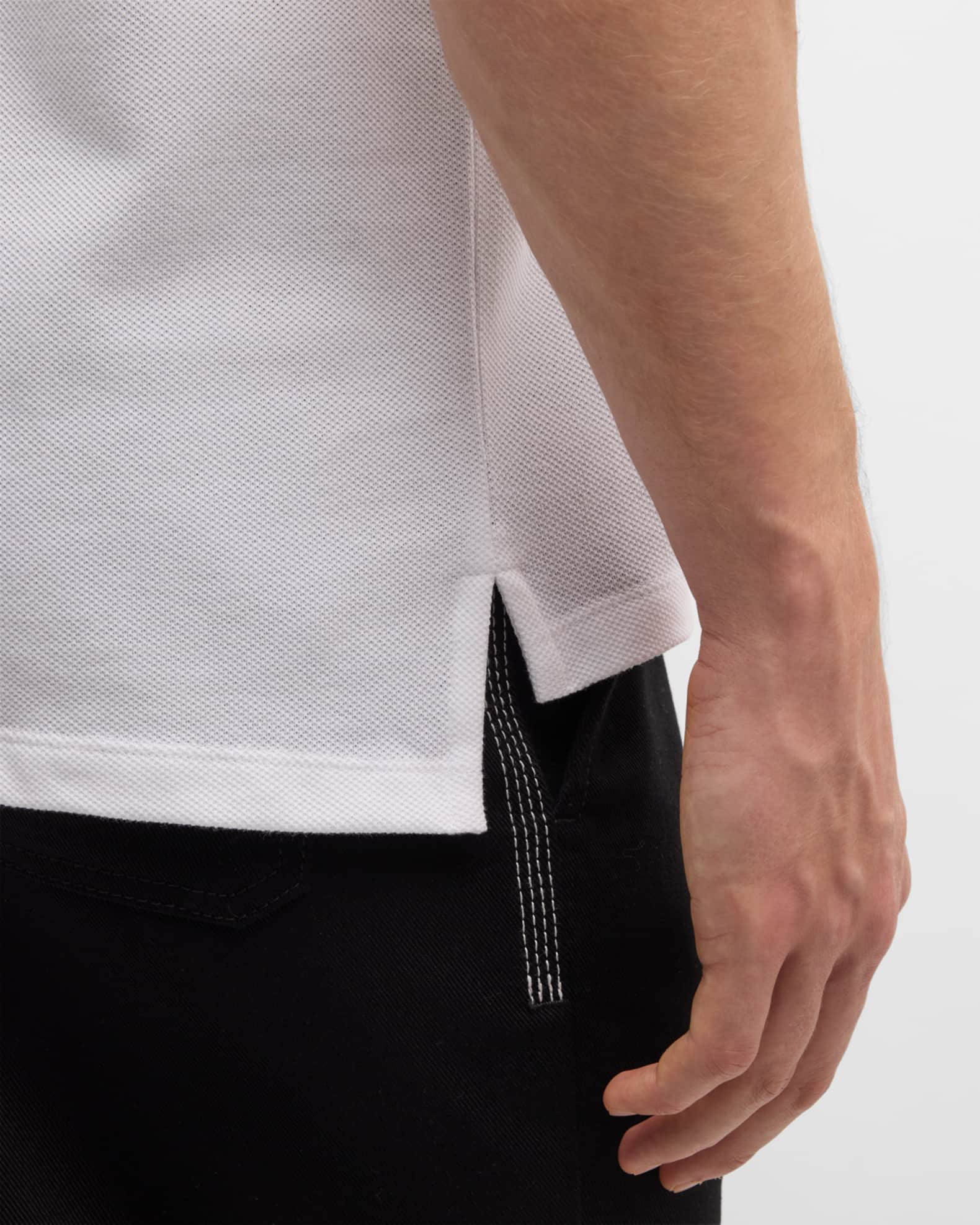 Loewe Men's Pique Contrast-Collar Polo Shirt | Neiman Marcus
