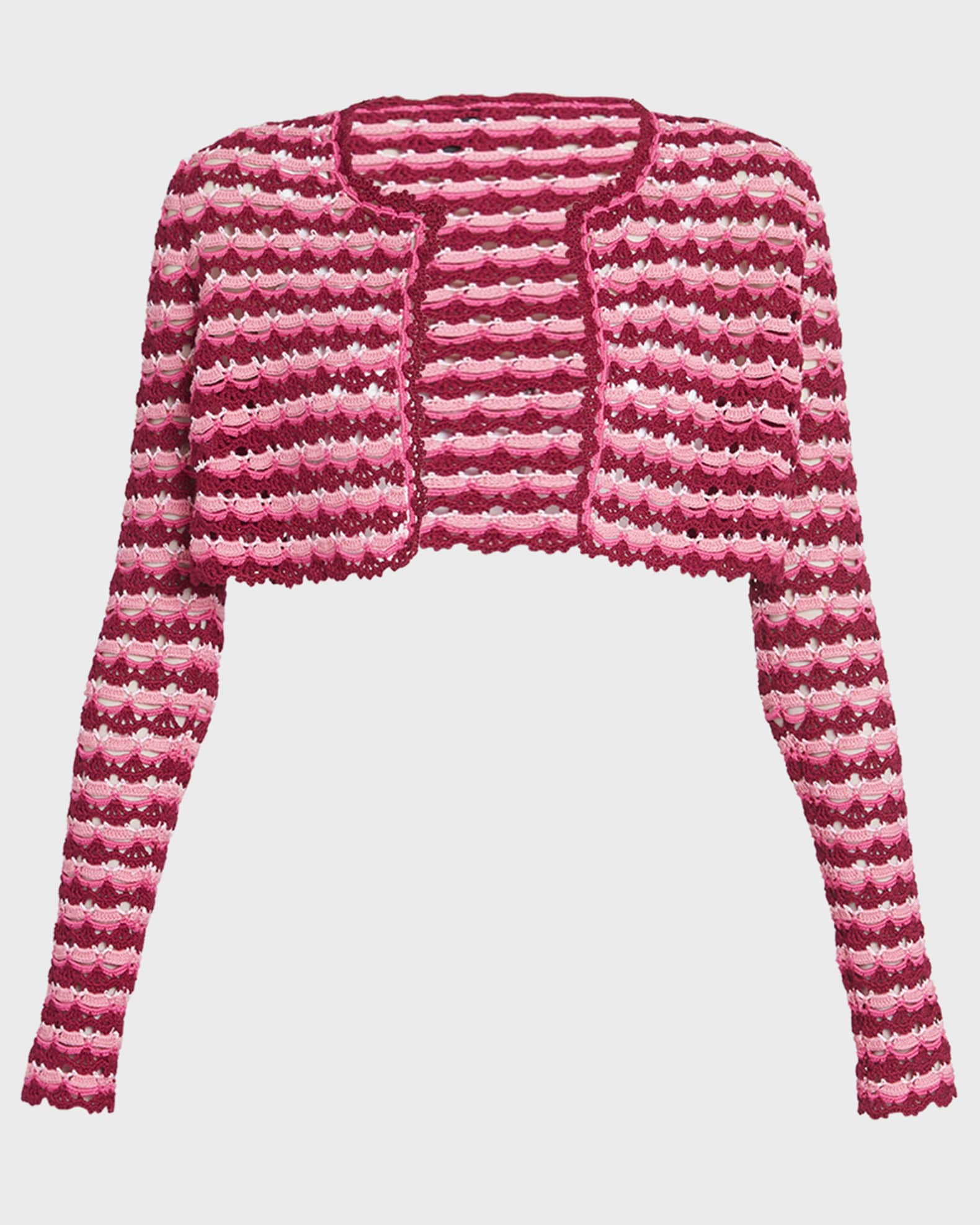 Dolce&Gabbana Fan Crochet Knit Crop Jacket | Neiman Marcus