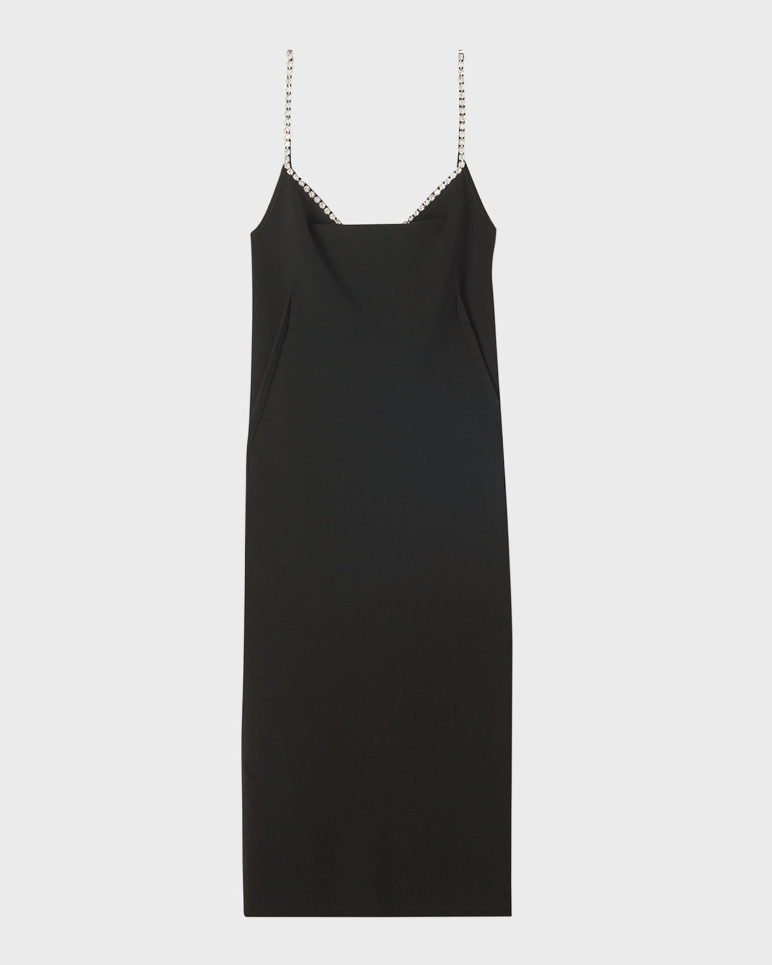 St. John Crystal Cowl-Neck Half Milano Midi Dress | Neiman Marcus