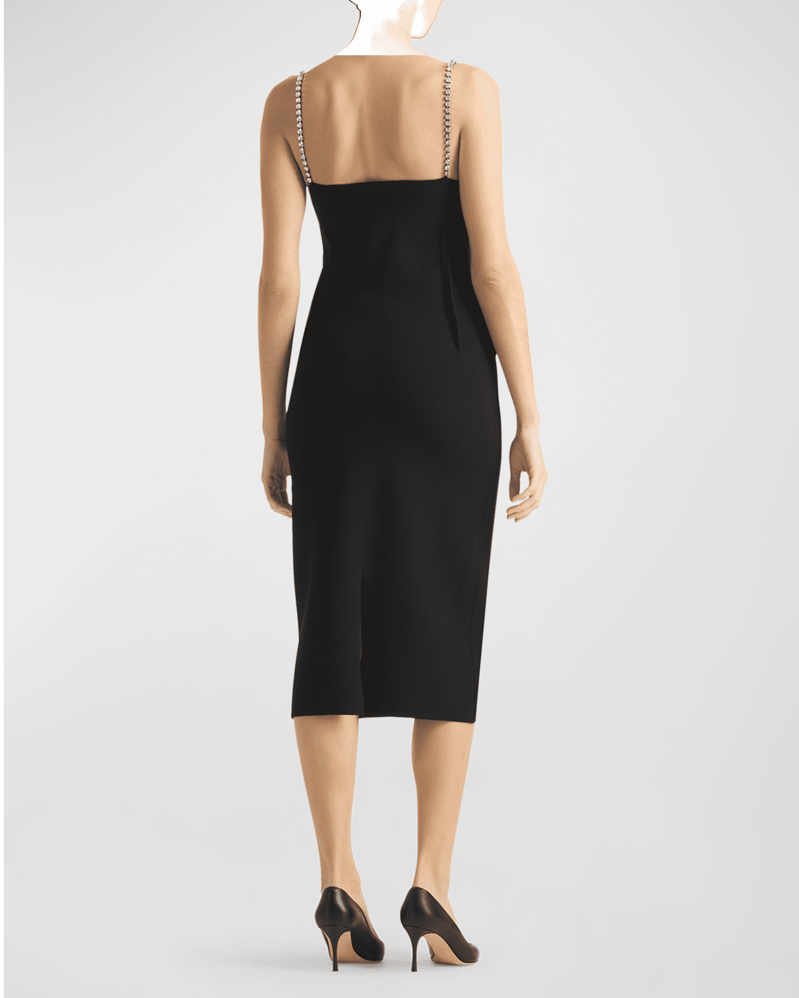 St. John Crystal Cowl-Neck Half Milano Midi Dress | Neiman Marcus