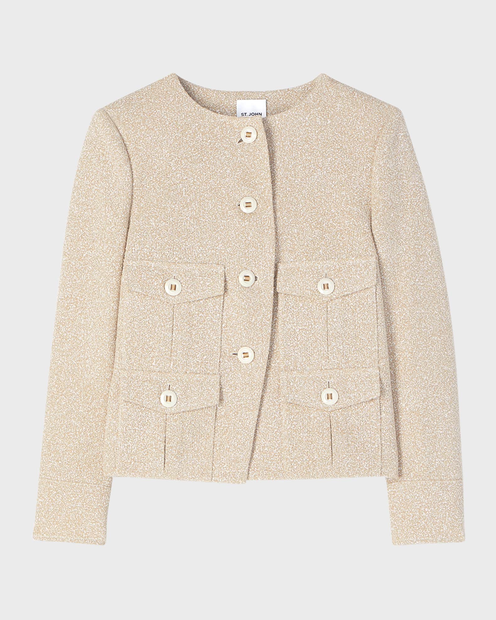 St. John Lightweight Terry Texture Tweed Jacket | Neiman Marcus