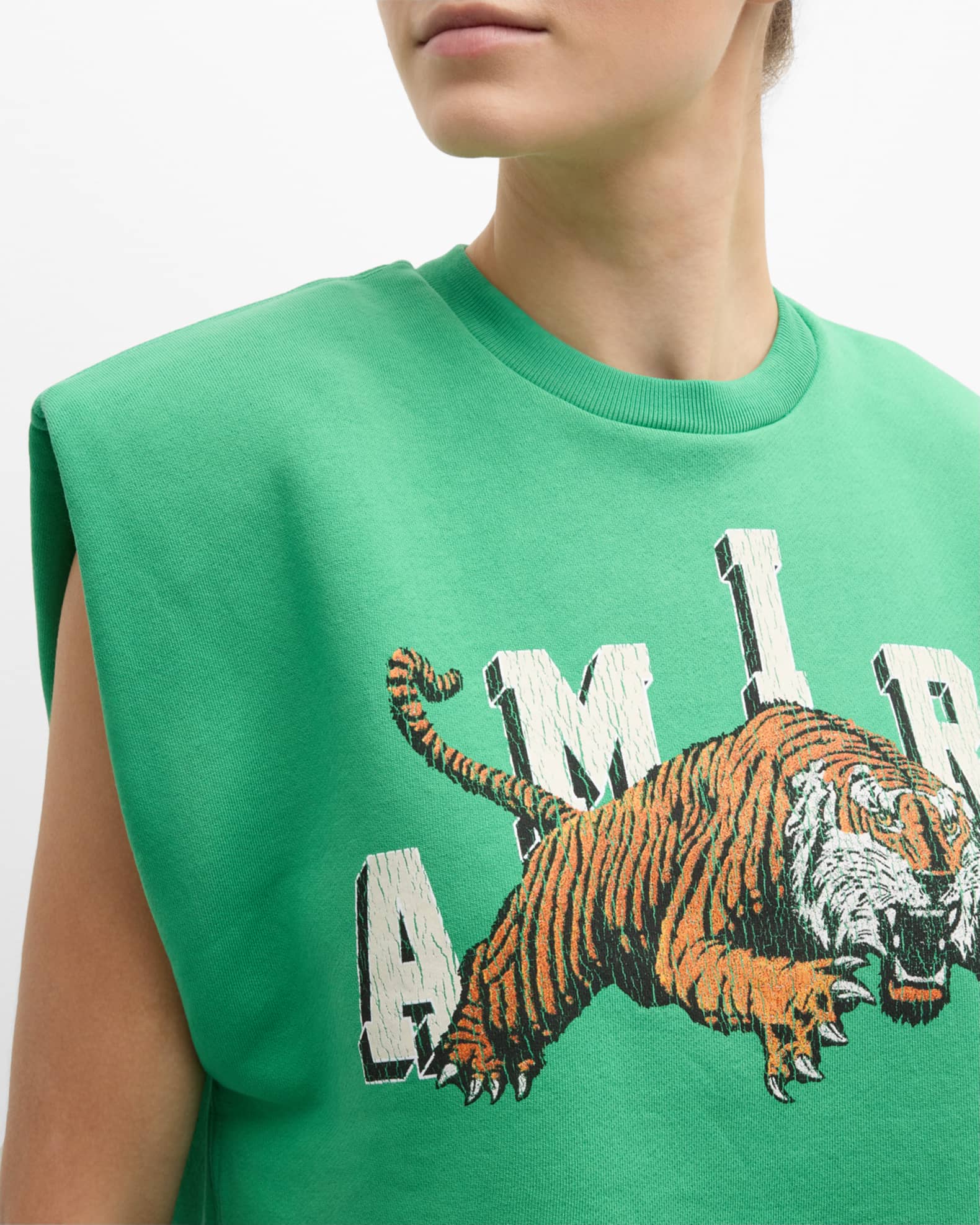 Amiri Cropped Tiger Tee | Neiman Marcus