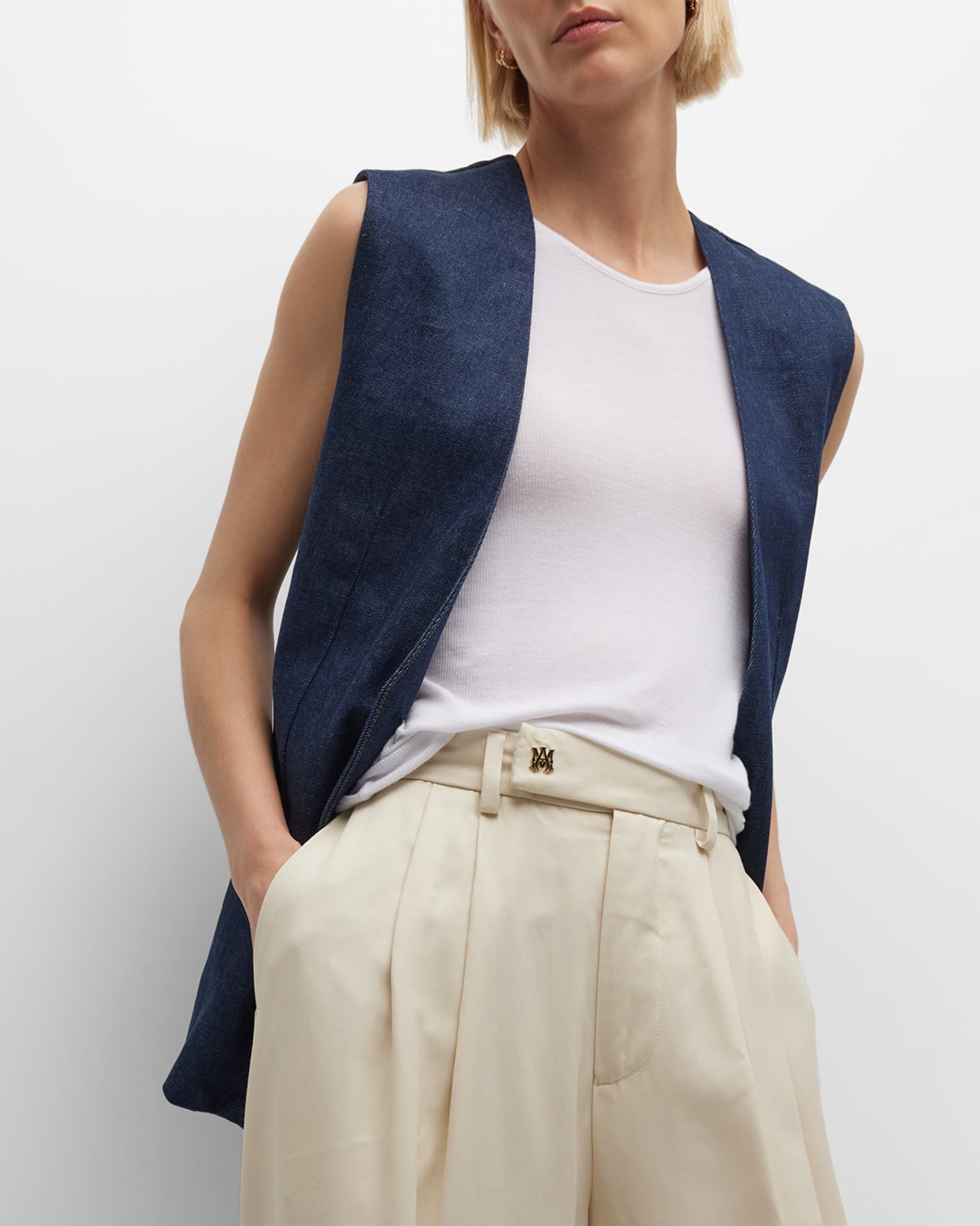 Amiri Raw Indigo Denim Vest | Neiman Marcus