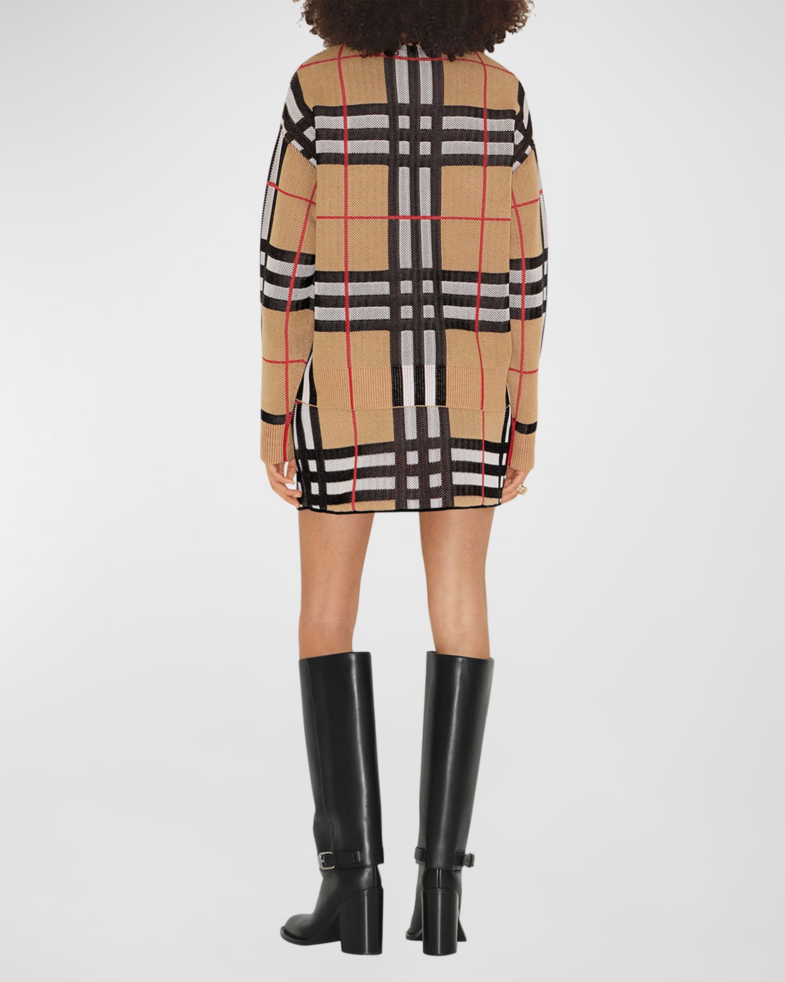 Burberry Haizel Check Knit Mini Skirt | Neiman Marcus