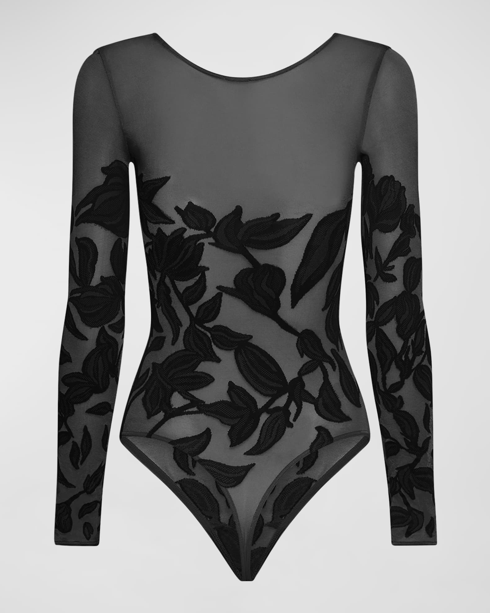 Wolford Floral Lace Thong Bodysuit | Neiman Marcus