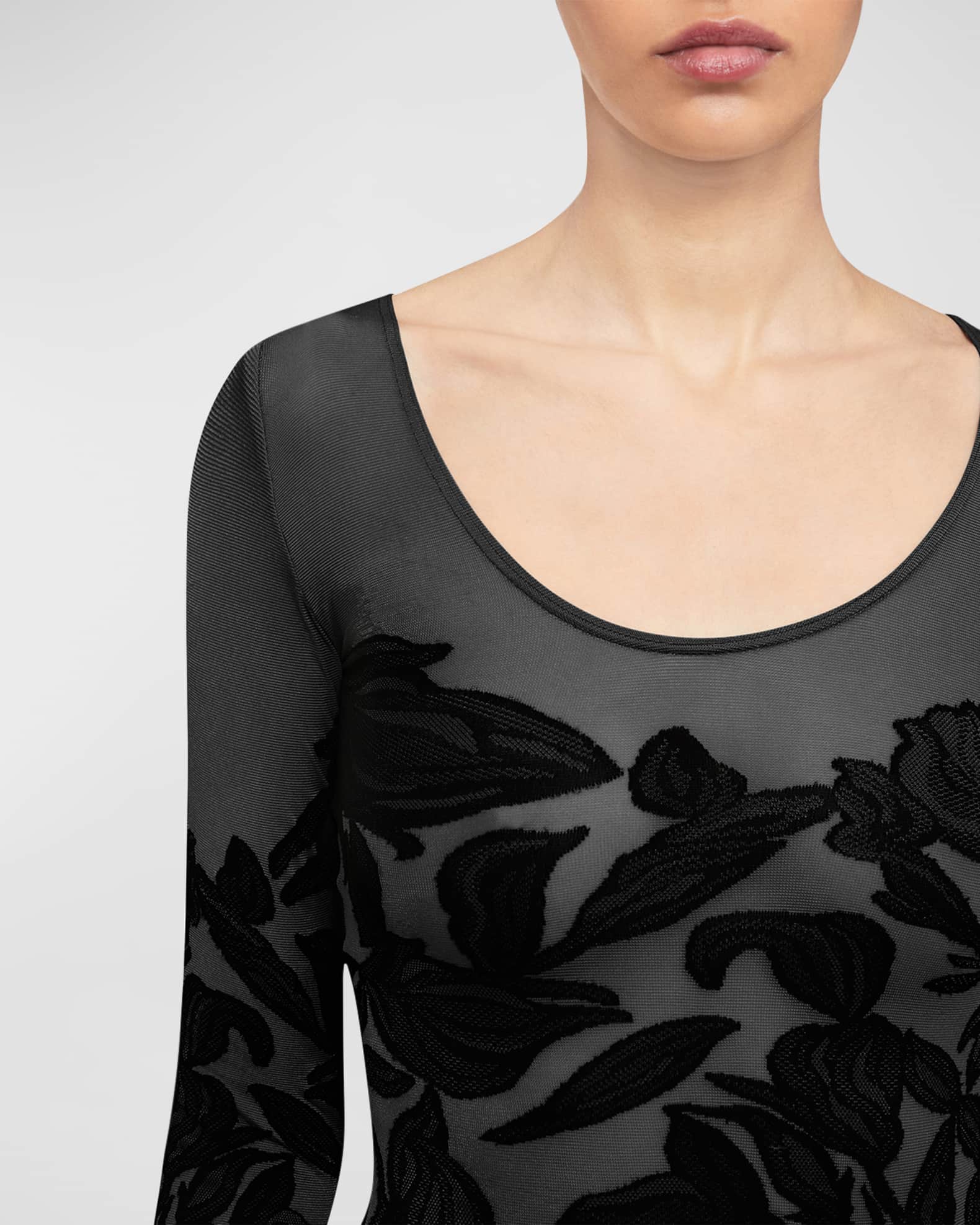 Wolford Floral Lace Thong Bodysuit | Neiman Marcus