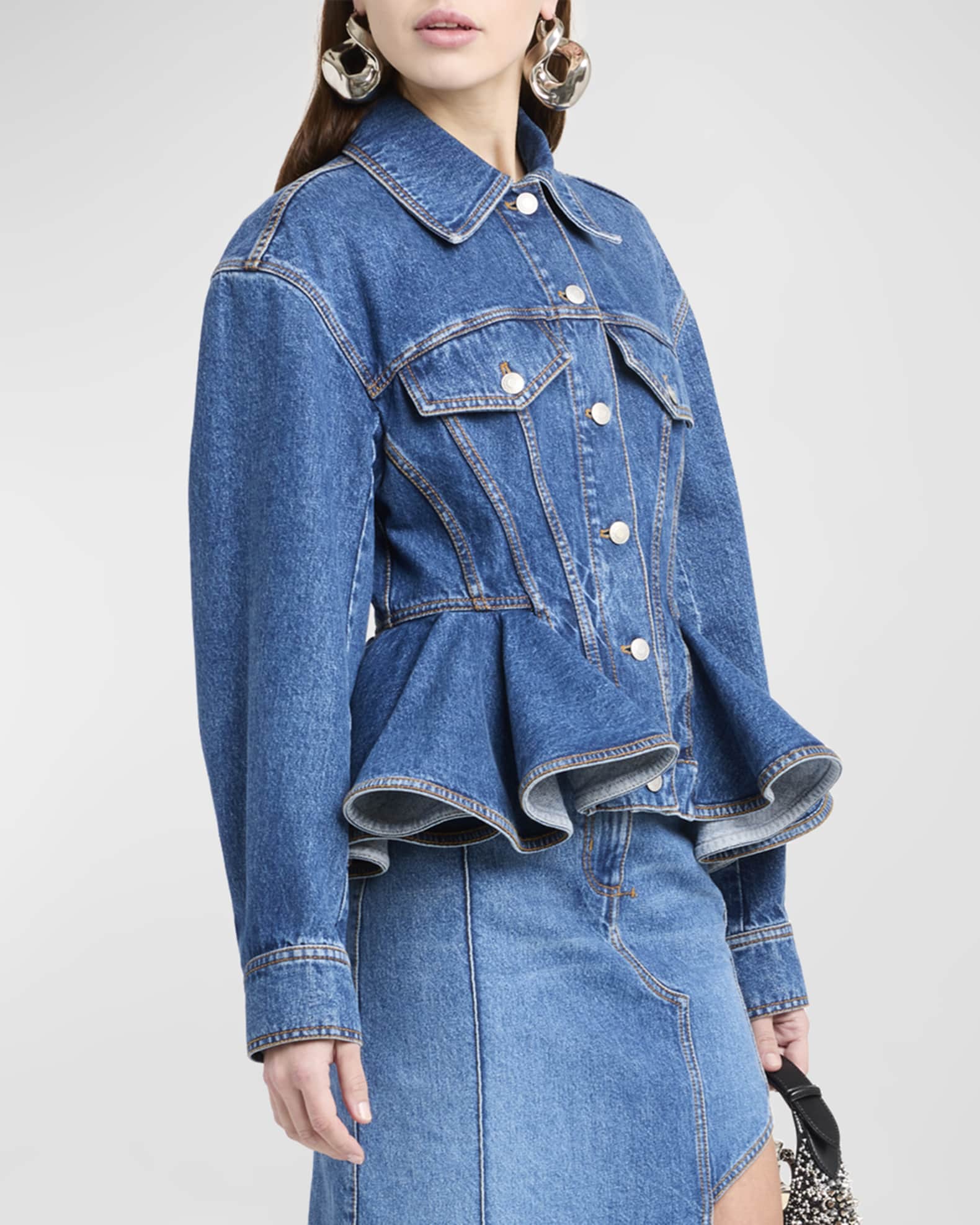 Denim Peplum Collection | Neiman Marcus