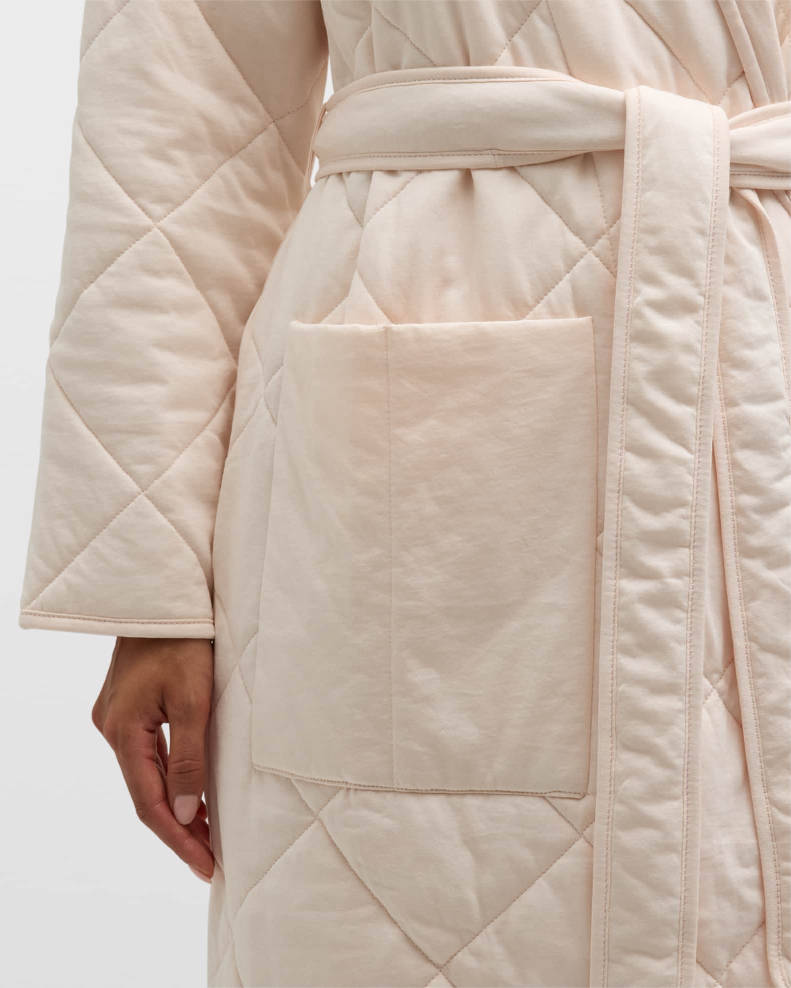 Skin Sia Quilted Shawl-Collar Robe | Neiman Marcus