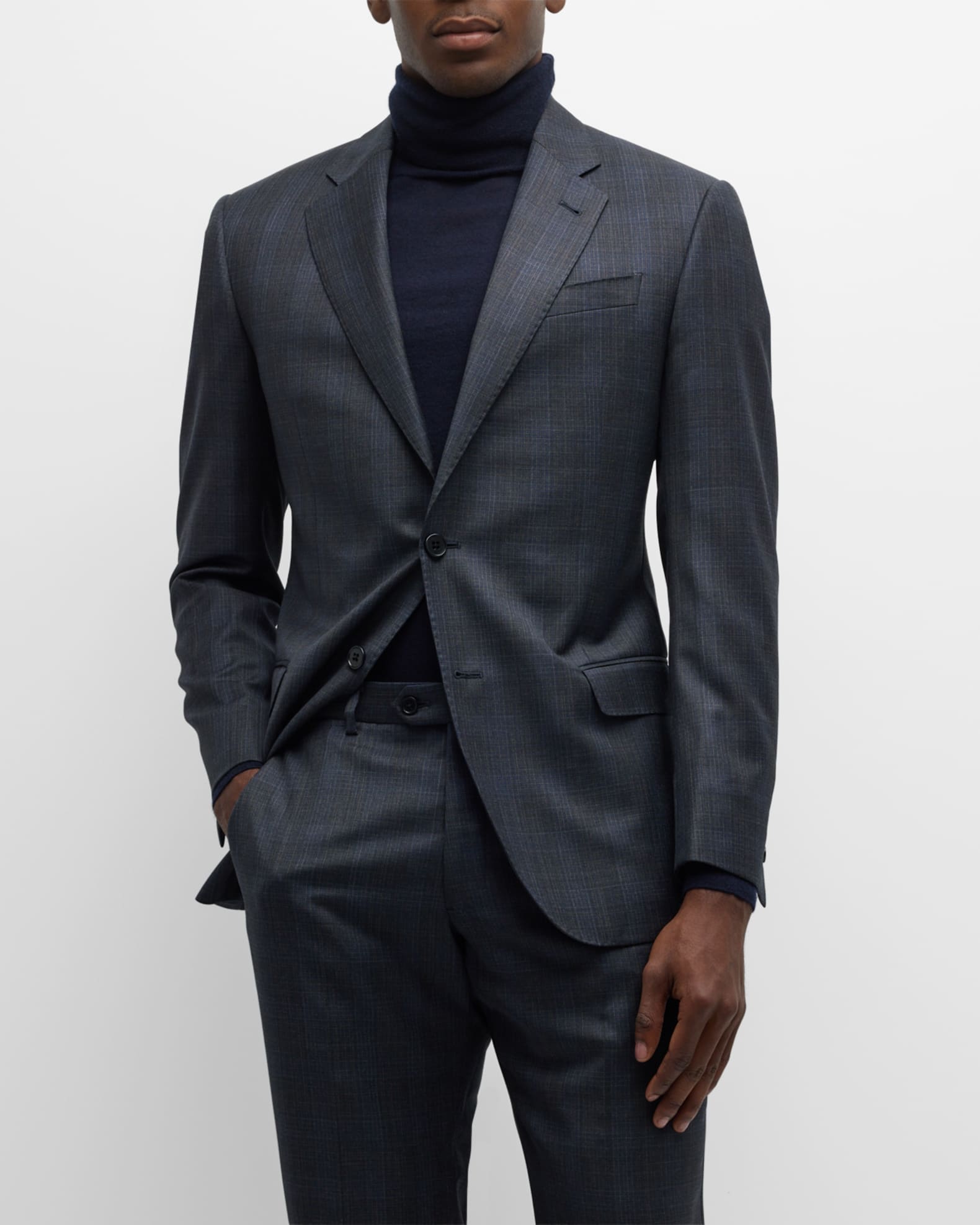 Emporio Armani Men's Plaid Wool Suit | Neiman Marcus