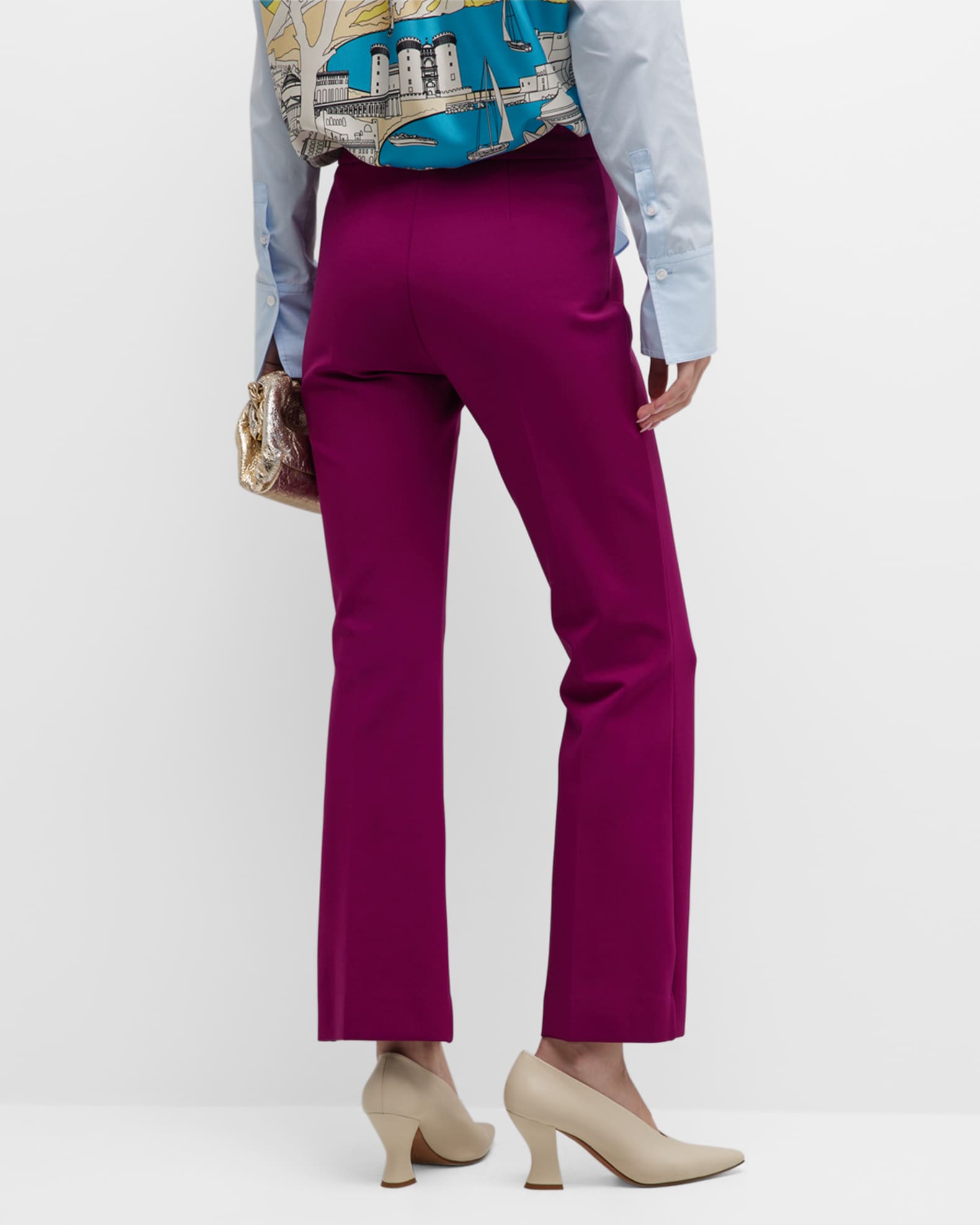 CALLAS Milano Lola Cropped Straight-Leg Stretch Crepe Pants | Neiman Marcus