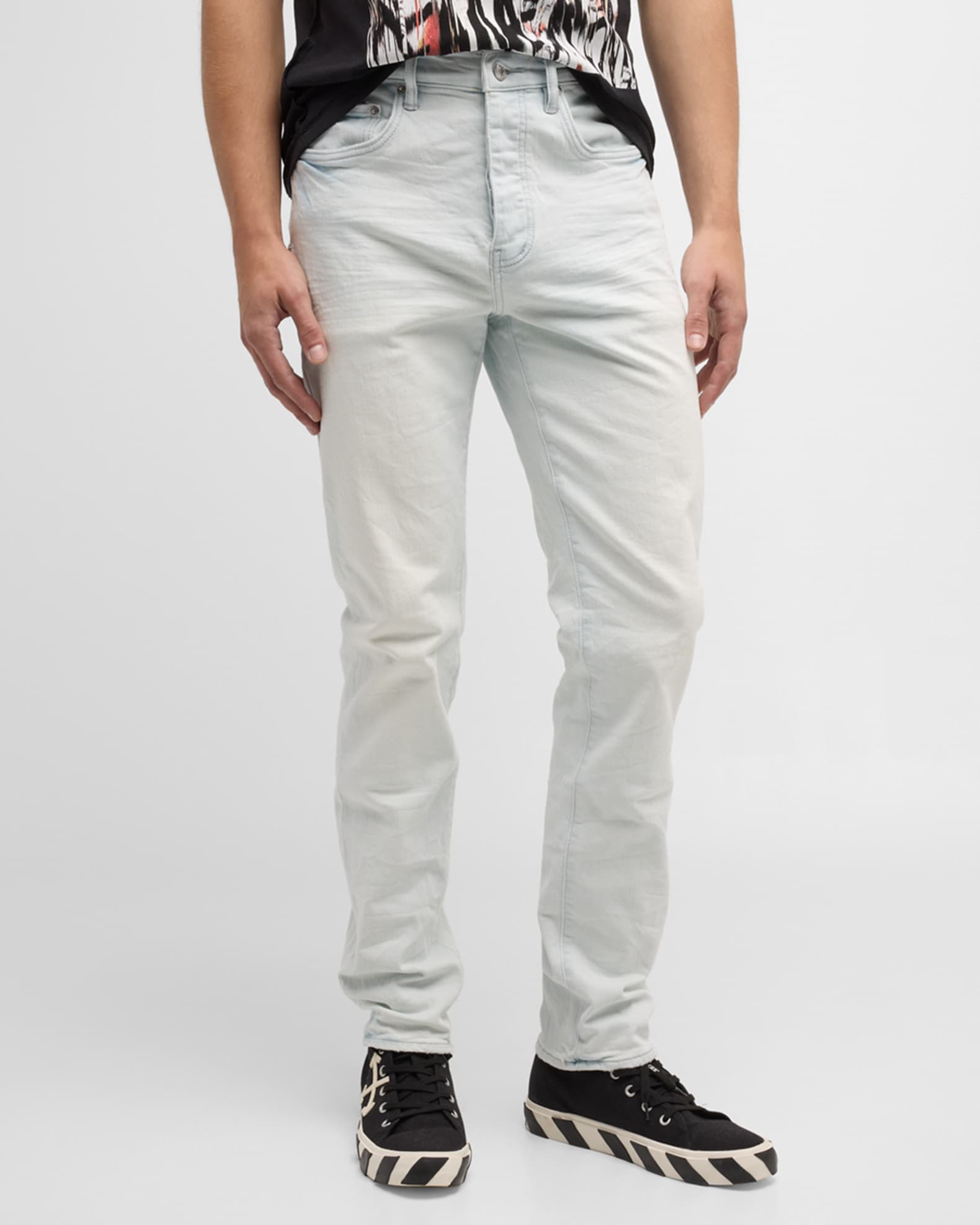 PURPLE Men's Super Faded Icy Button-Fly Jeans | Neiman Marcus
