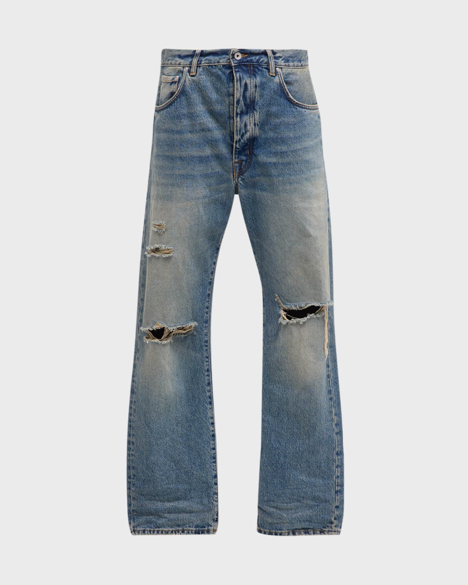 PURPLE Men's Trashed Straight-Leg Jeans | Neiman Marcus
