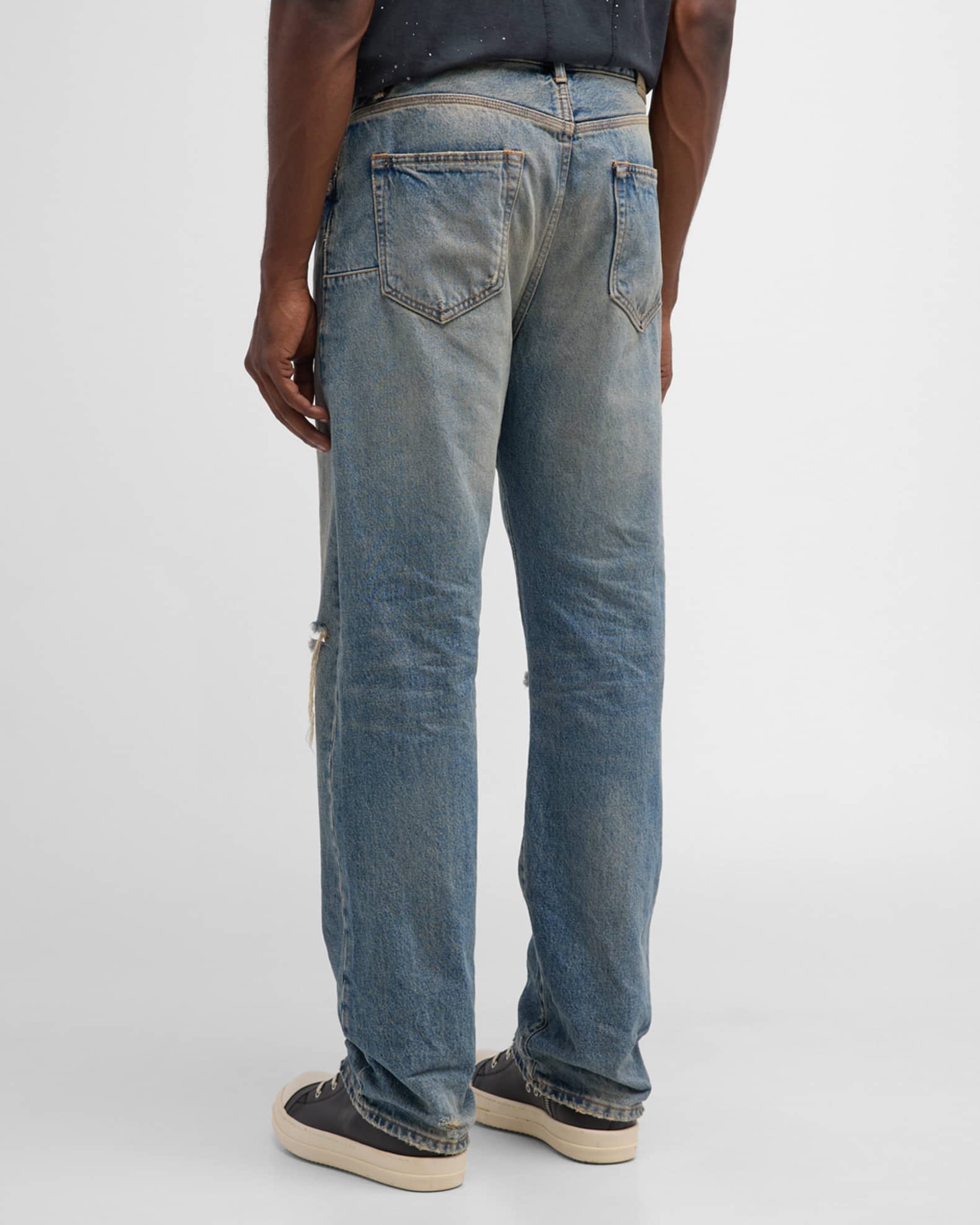 PURPLE Men's Trashed Straight-Leg Jeans | Neiman Marcus