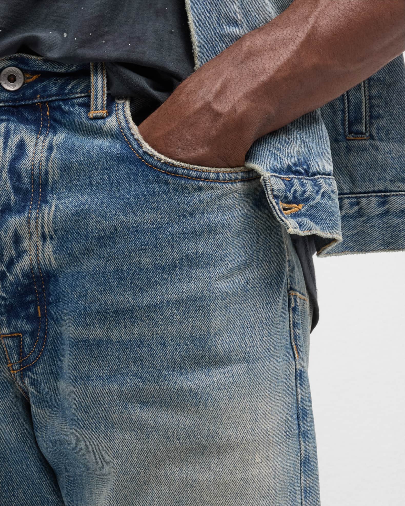 PURPLE Men's Trashed Straight-Leg Jeans | Neiman Marcus