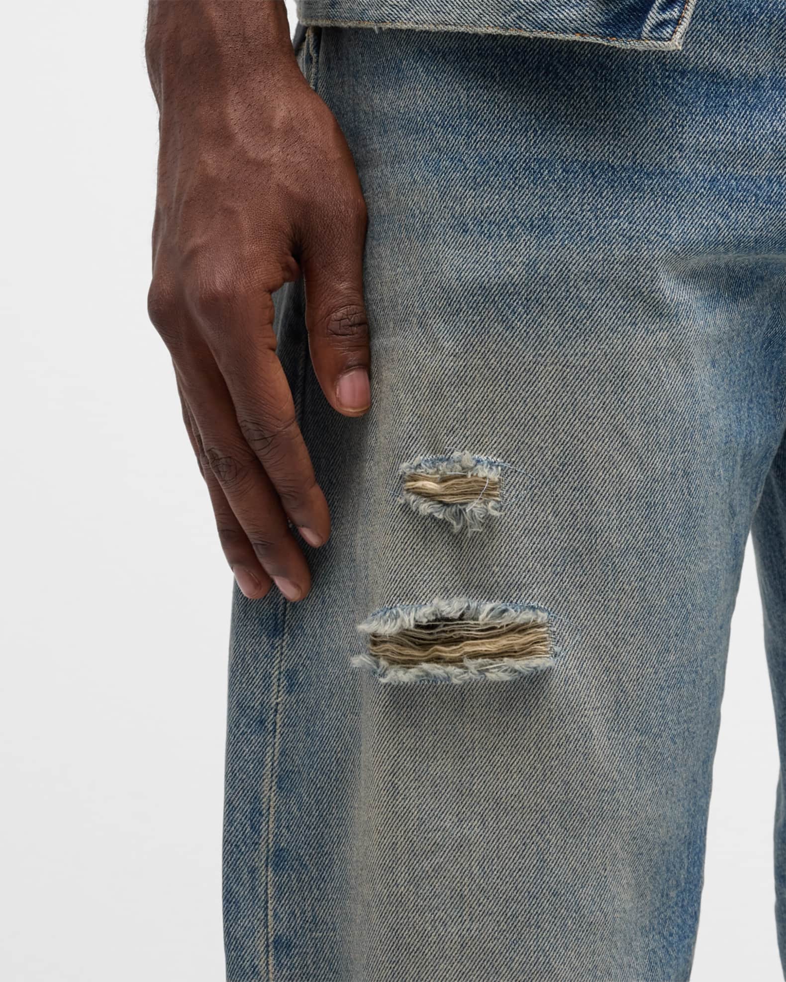 PURPLE Men's Trashed Straight-Leg Jeans | Neiman Marcus
