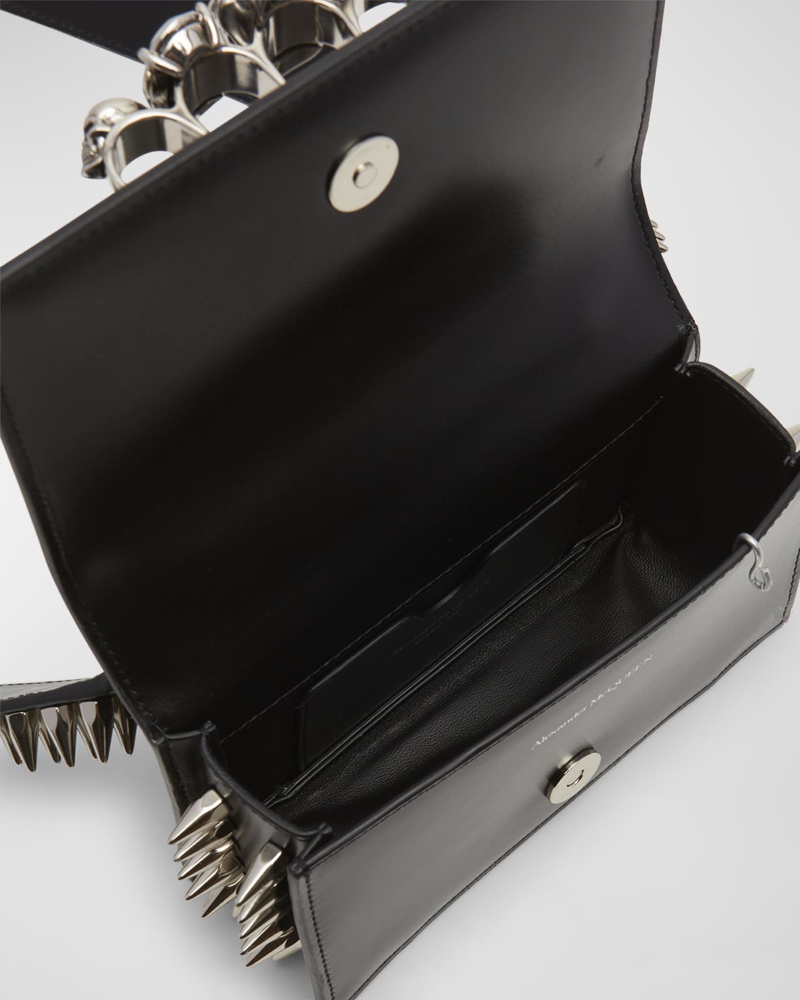 Alexander McQueen Mini Skull Spike Leather Shoulder Bag | Neiman Marcus