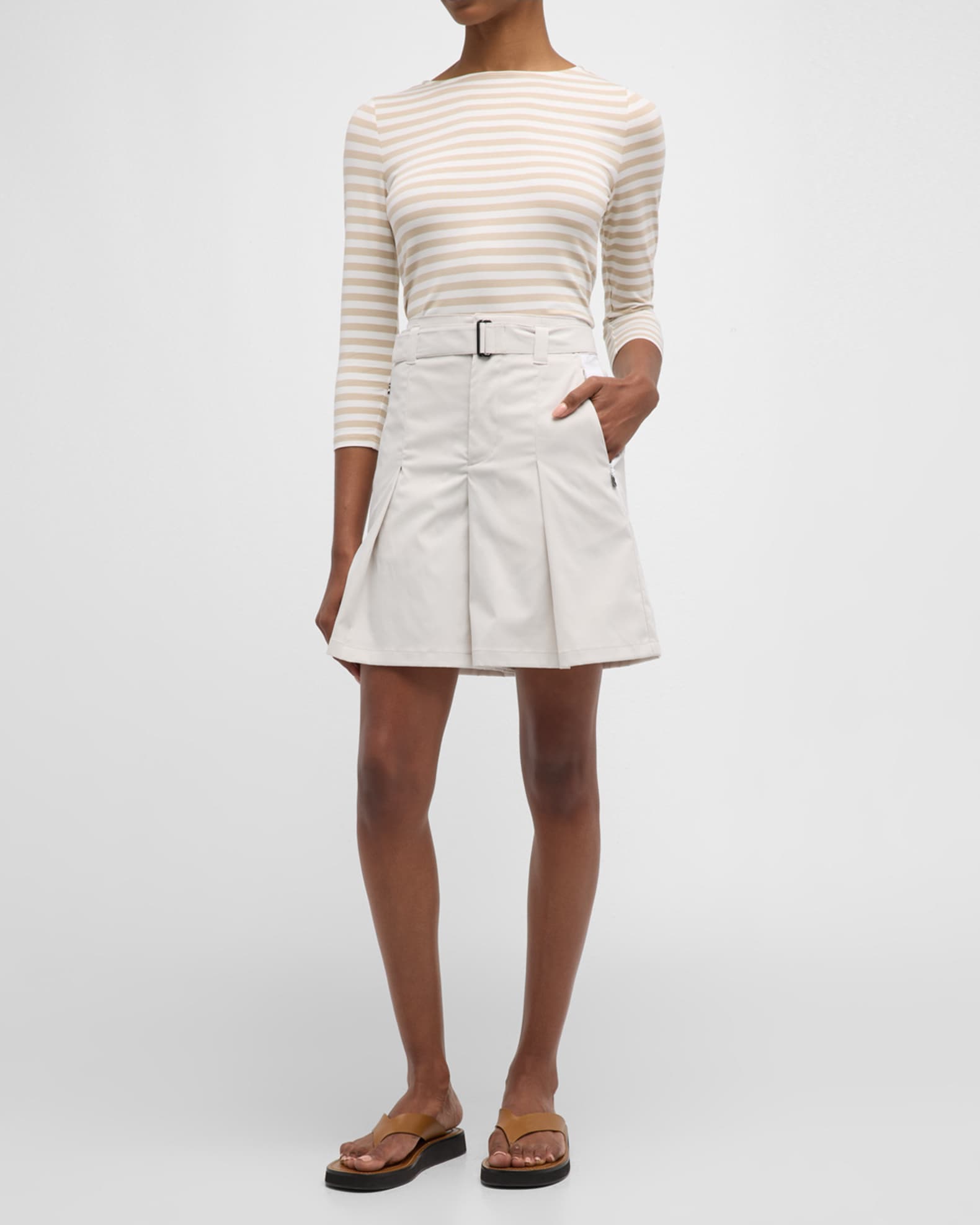 Bogner Cilly Belted Shorts with Logo Detail | Neiman Marcus