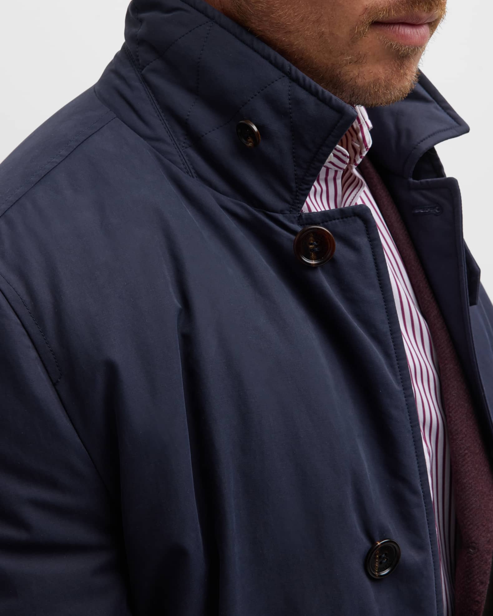 Brunello Cucinelli Men's Water-Resistant Padded Trench Coat | Neiman Marcus