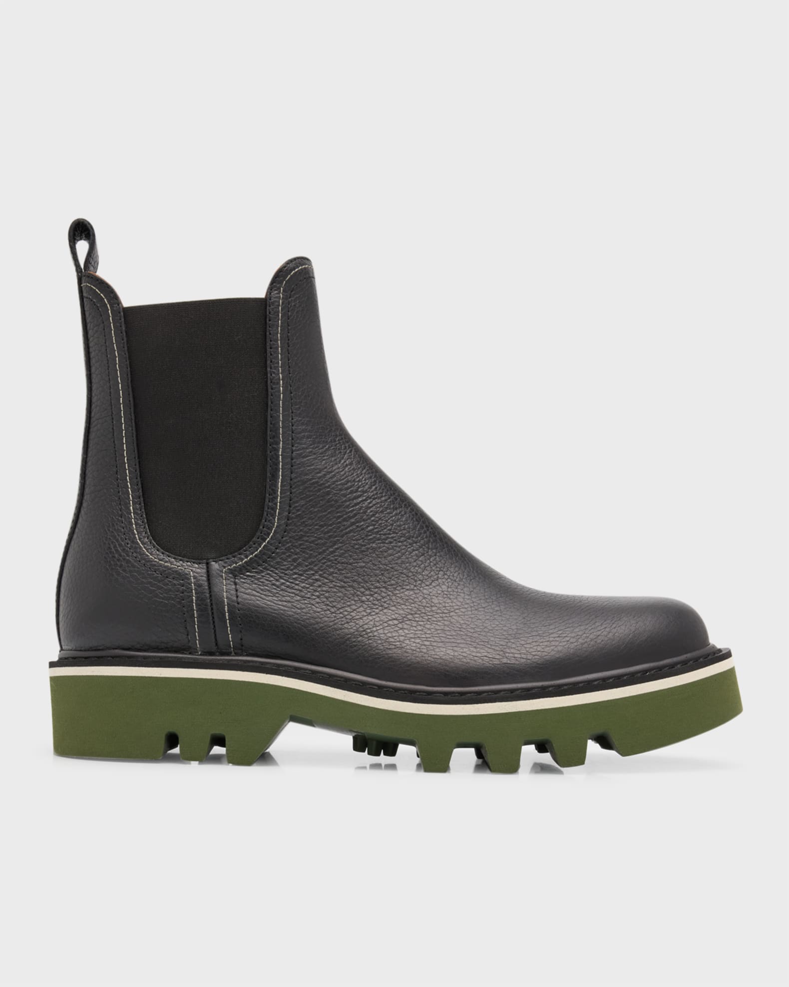 Dries Van Noten Men's Lug-Sole Leather Chelsea Boots | Neiman Marcus