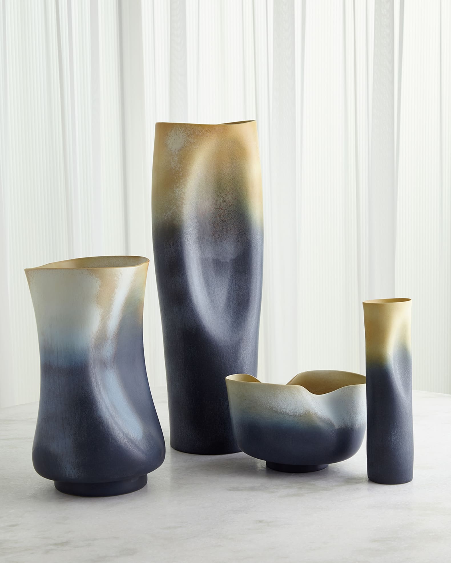 Global Views Indent Ceramic Vase, Large | Neiman Marcus
