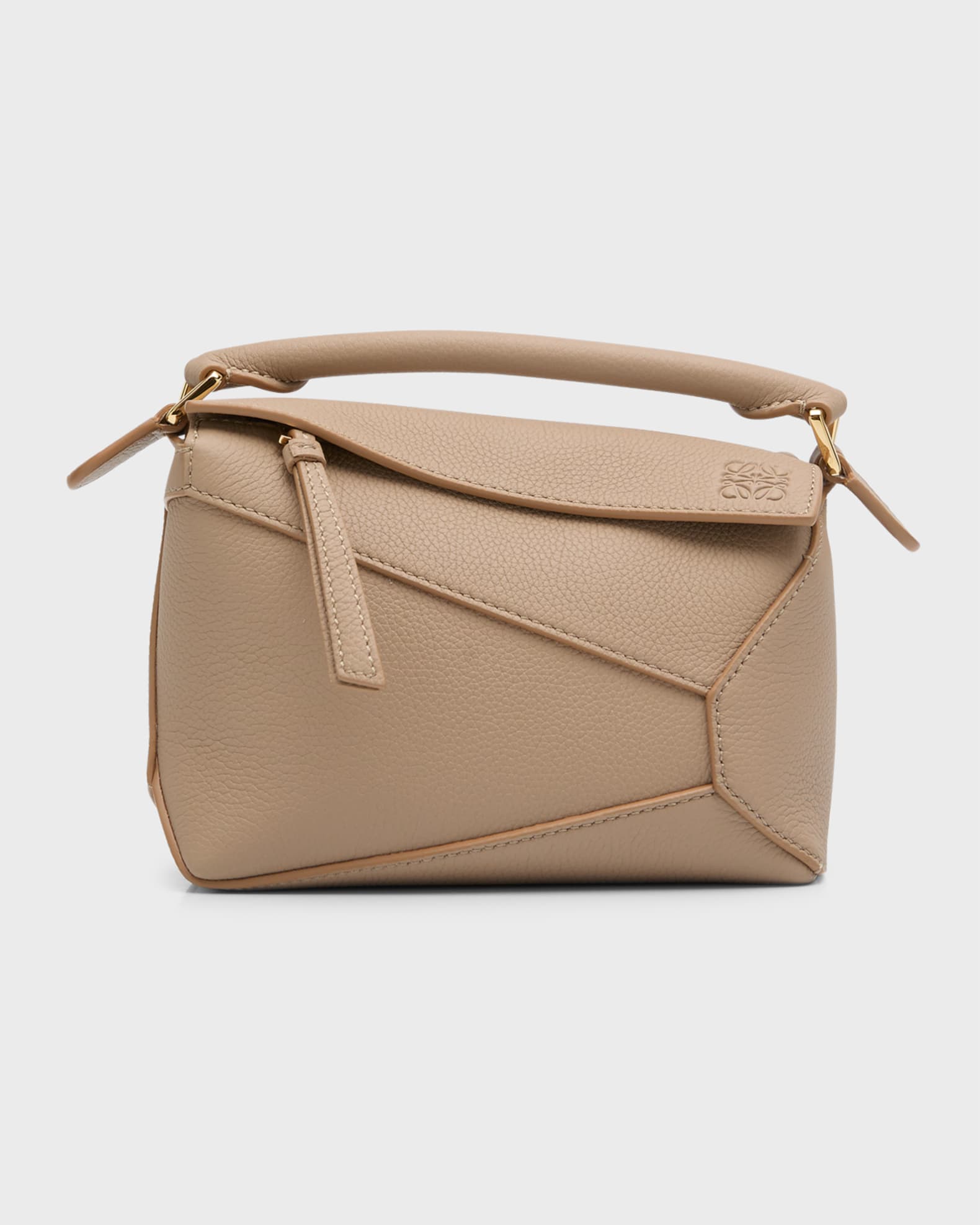 Loewe Puzzle Edge Mini Top-Handle Bag in Grained Leather | Neiman Marcus