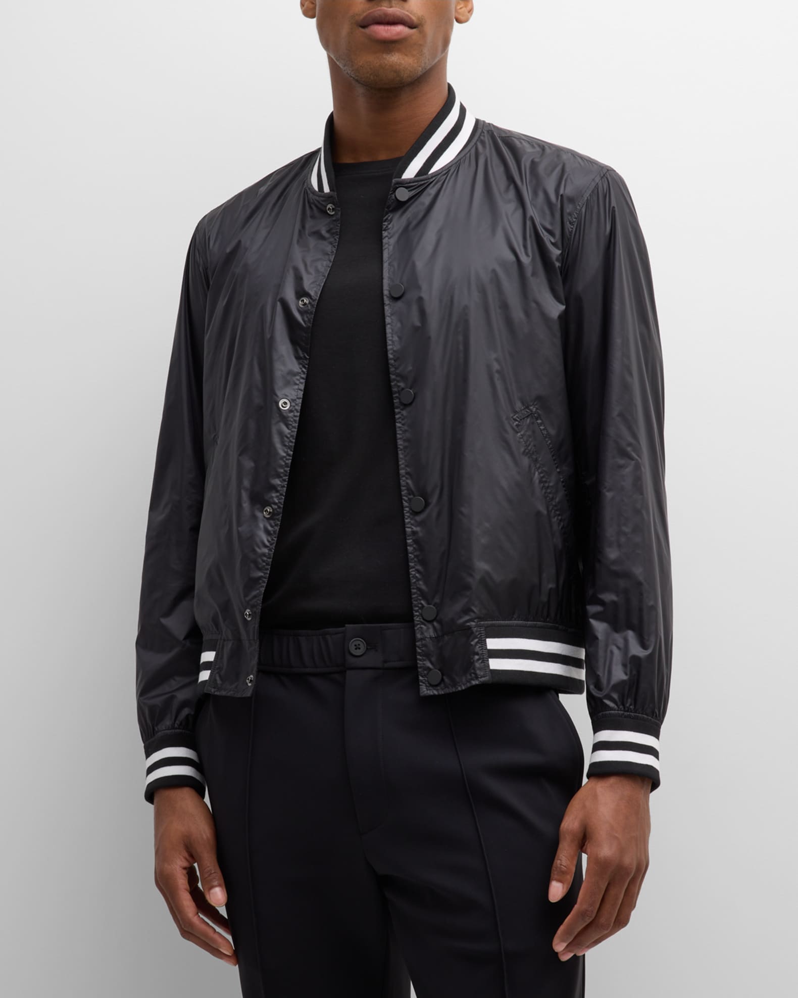 Theory Men's Recycled Nylon Bomber Jacket | Neiman Marcus