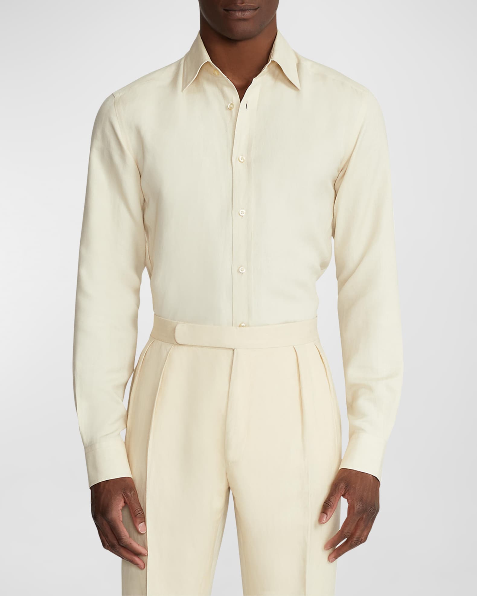 Ralph Lauren Purple Label Men's Harrison Silk-Linen Canvas Sport Shirt ...