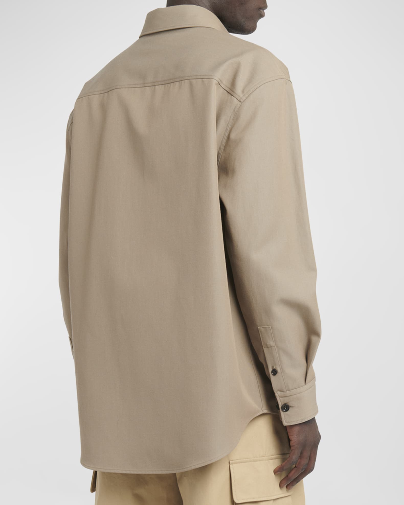 Off-White Men's Embroidered Drill Military Overshirt | Neiman Marcus