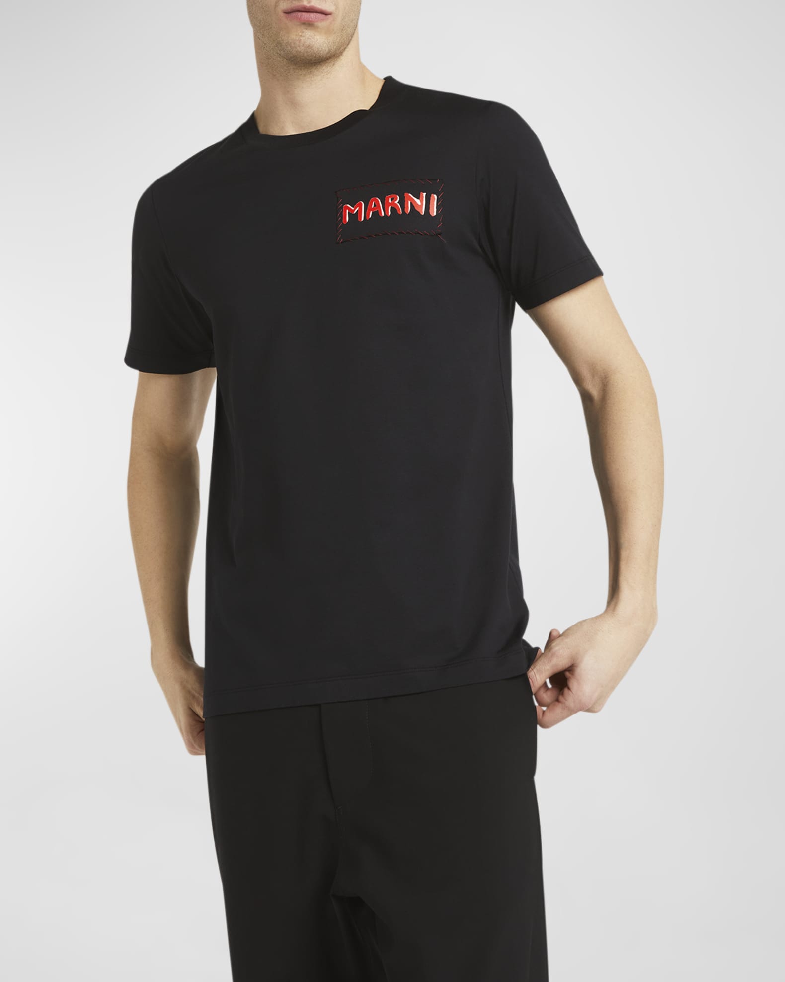 Marni Men's Logo Crew T-Shirt | Neiman Marcus