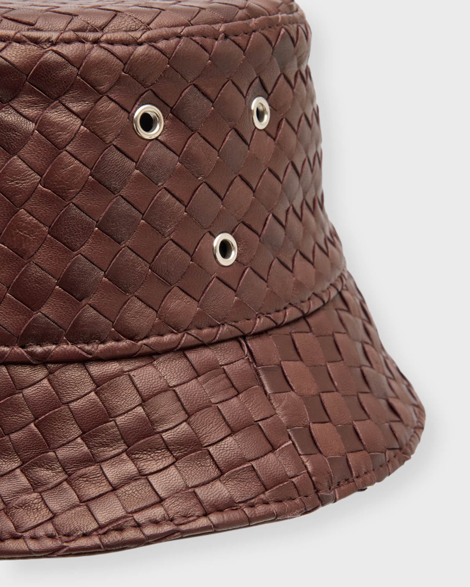 Bottega Veneta Intreccio Nappa Leather Bucket Hat | Neiman Marcus