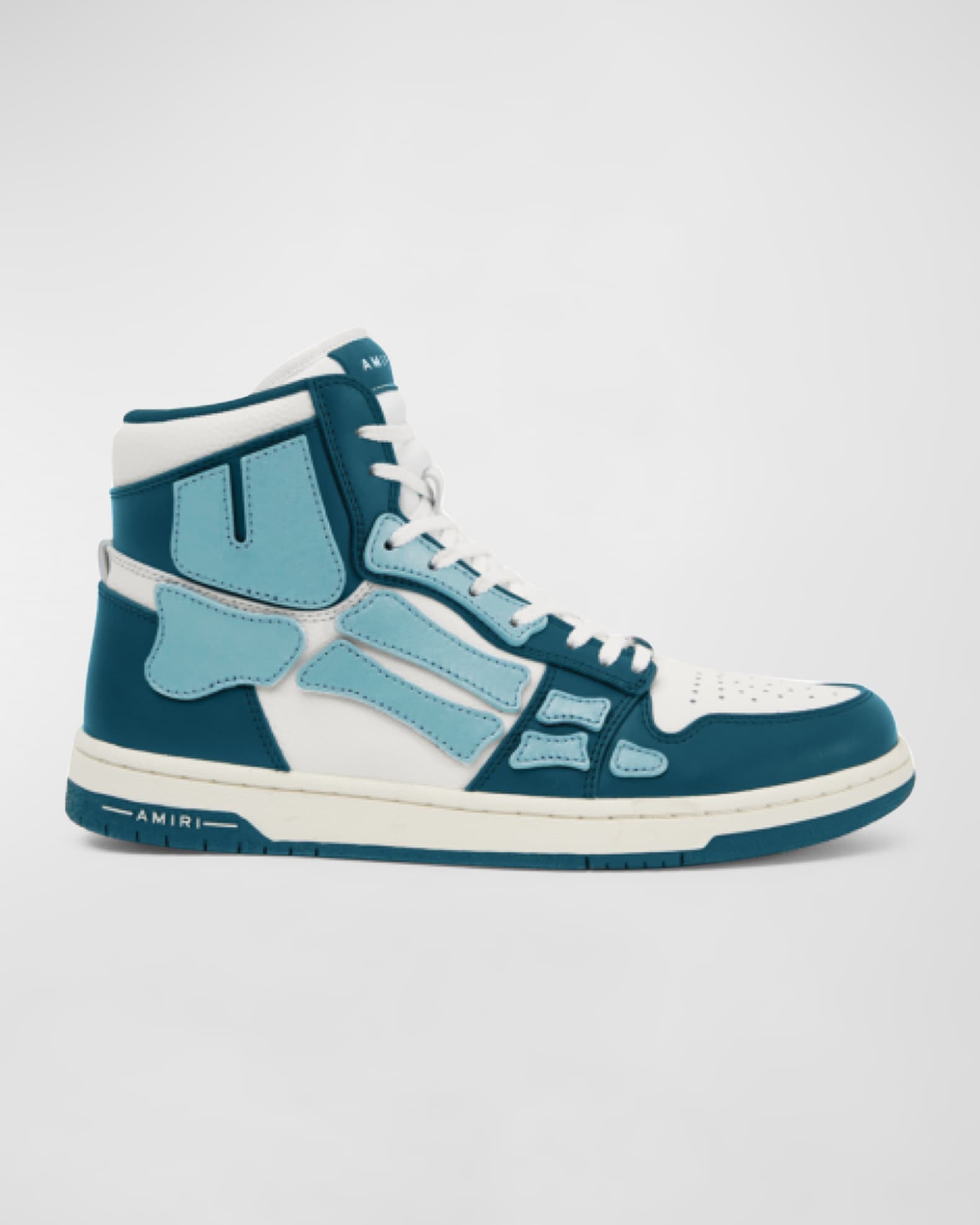 Amiri Skel Tricolor Leather High-Top Sneakers | Neiman Marcus