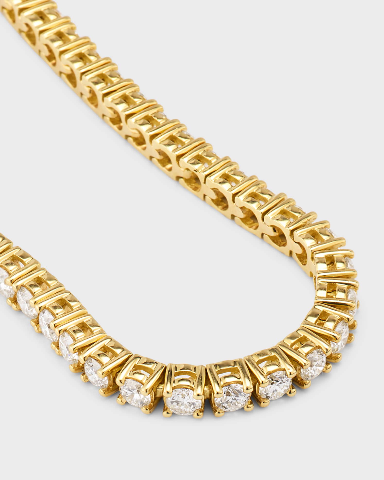 Neiman Marcus Diamonds 18K Yellow Gold Diamond Tennis Bracelet, 5.3tcw ...
