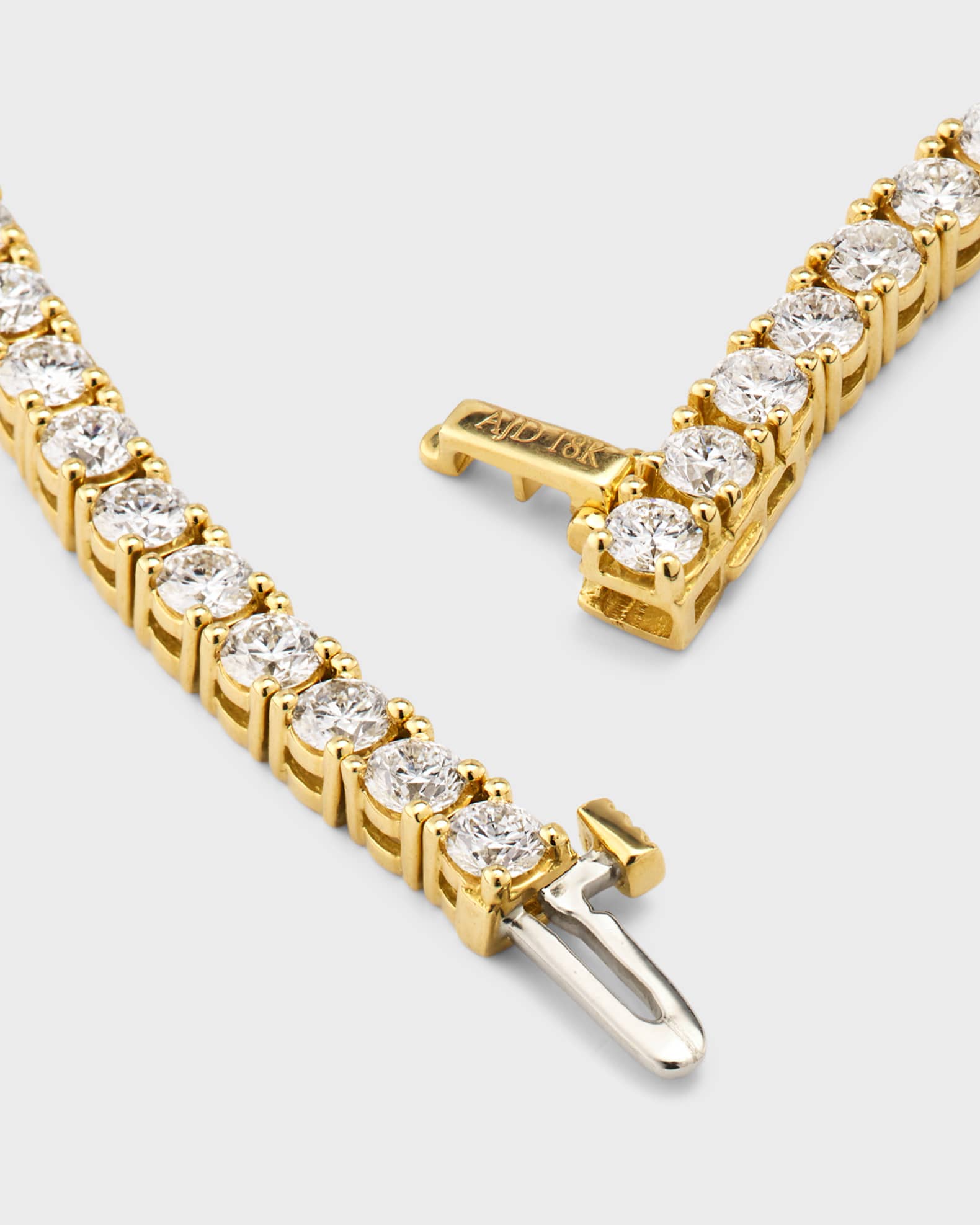 Neiman Marcus Diamonds 18K Yellow Gold Diamond Tennis Bracelet, 5.3tcw ...